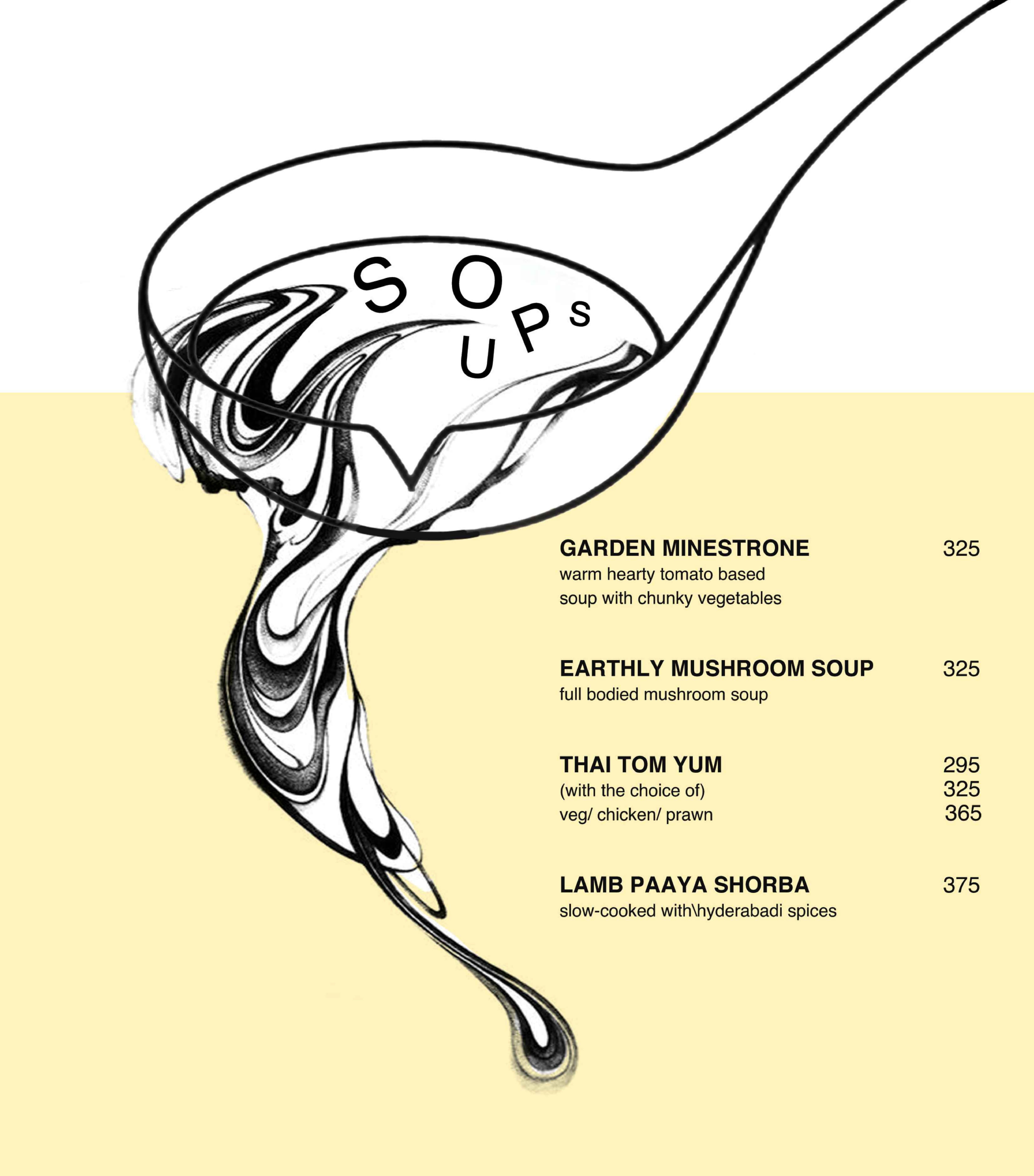 Menu of Tabula Rasa, Gachibowli, Hyderabad