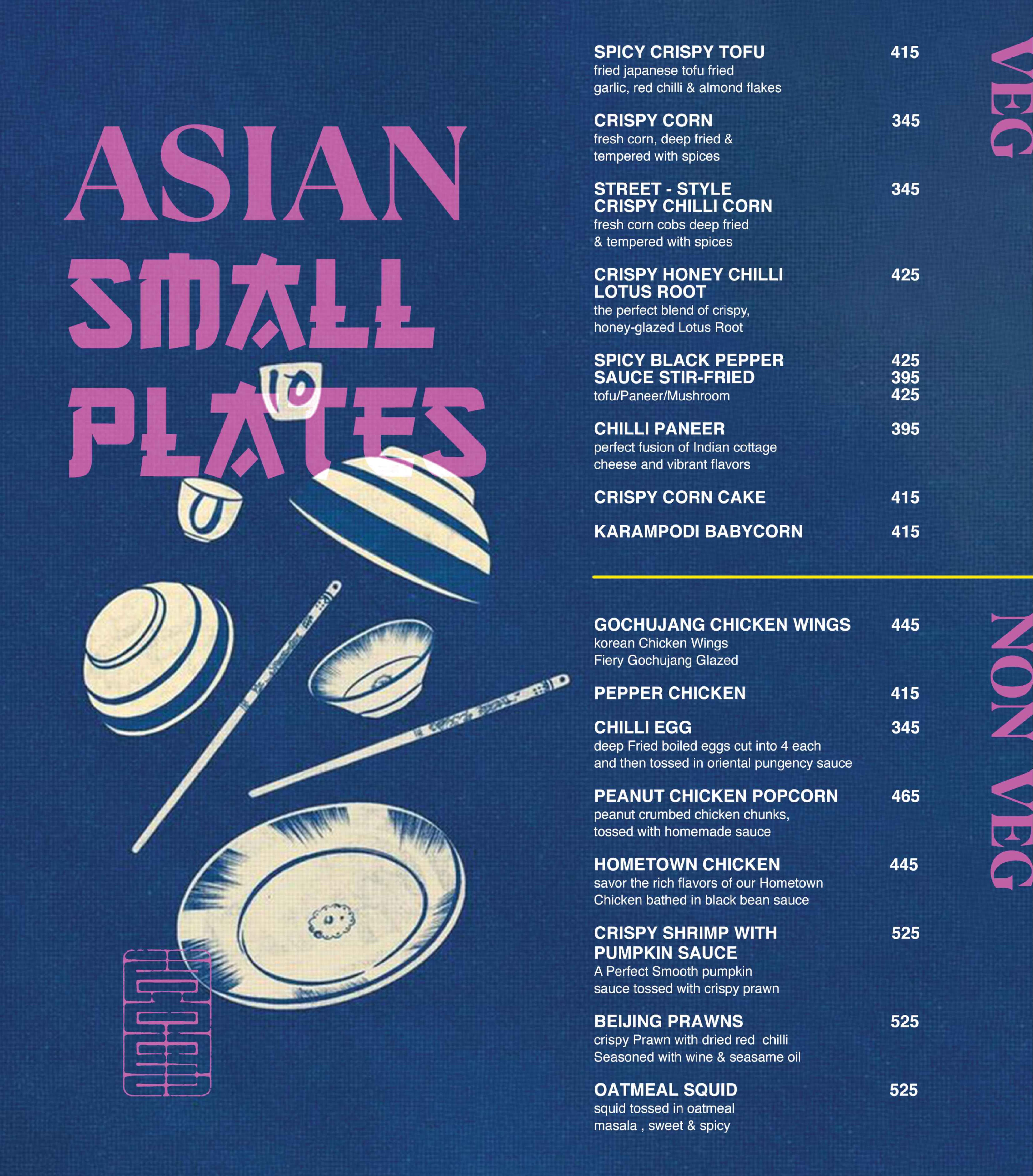 Menu of Tabula Rasa, Gachibowli, Hyderabad