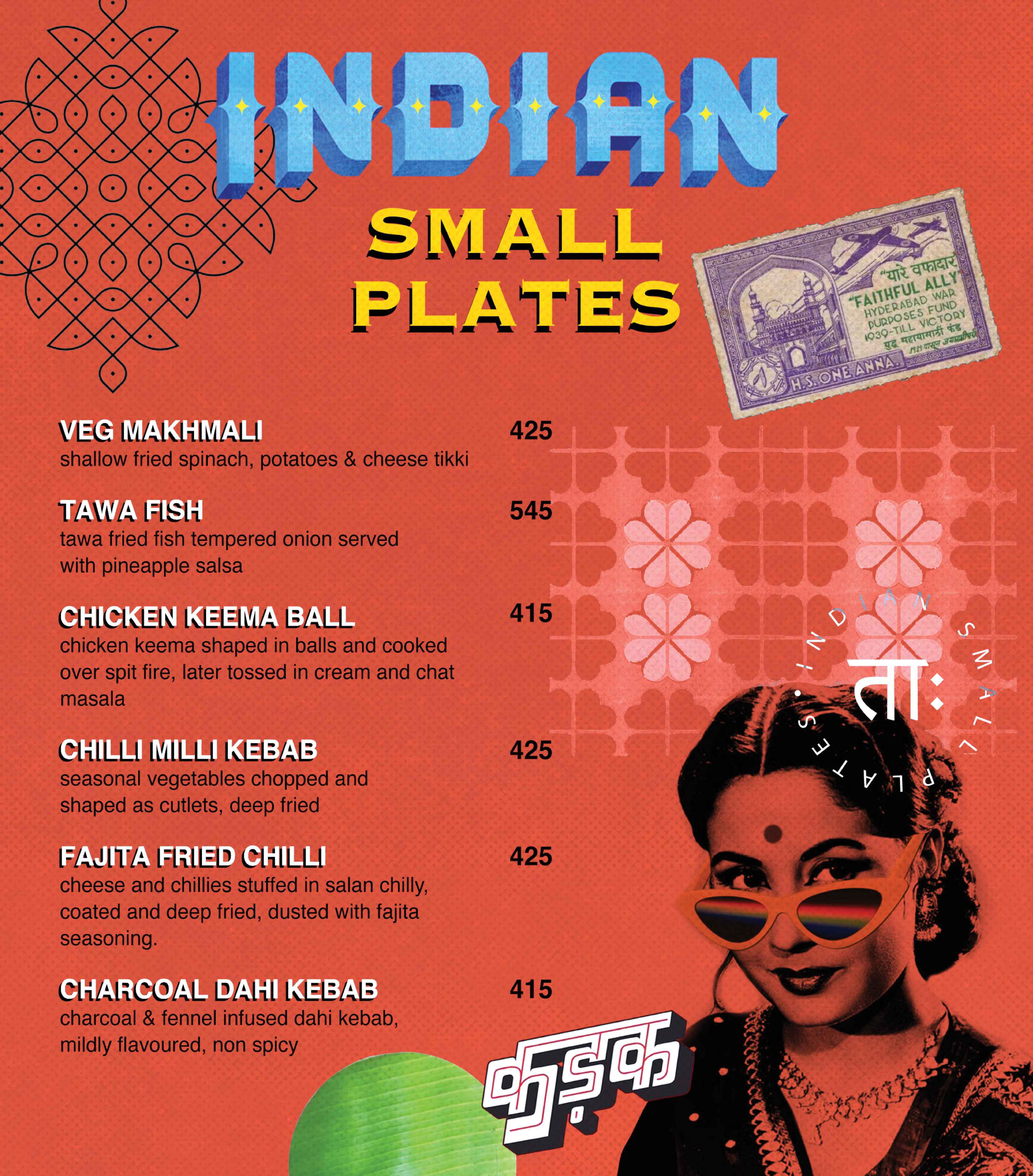 Menu of Tabula Rasa, Gachibowli, Hyderabad