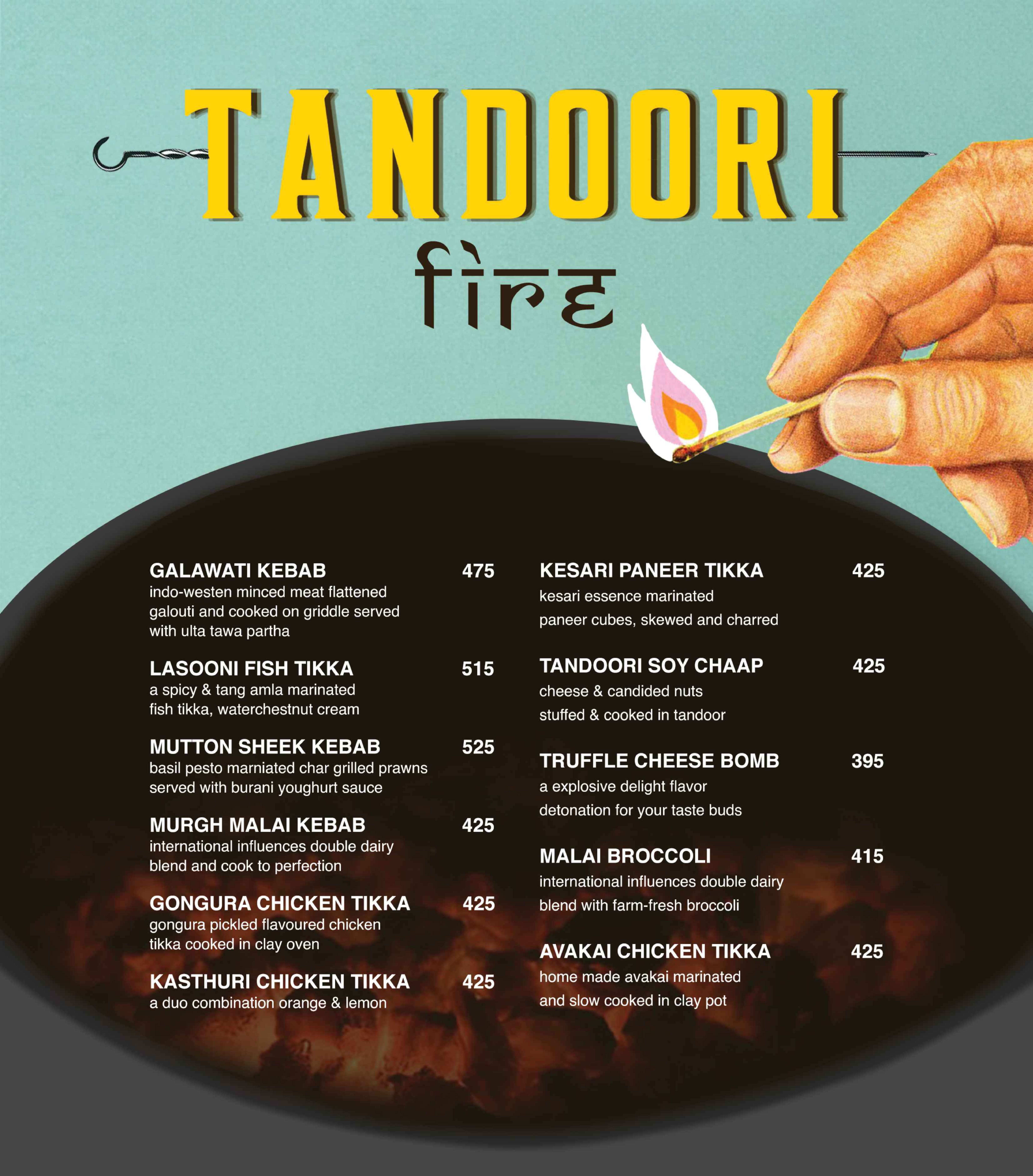 Menu of Tabula Rasa, Gachibowli, Hyderabad