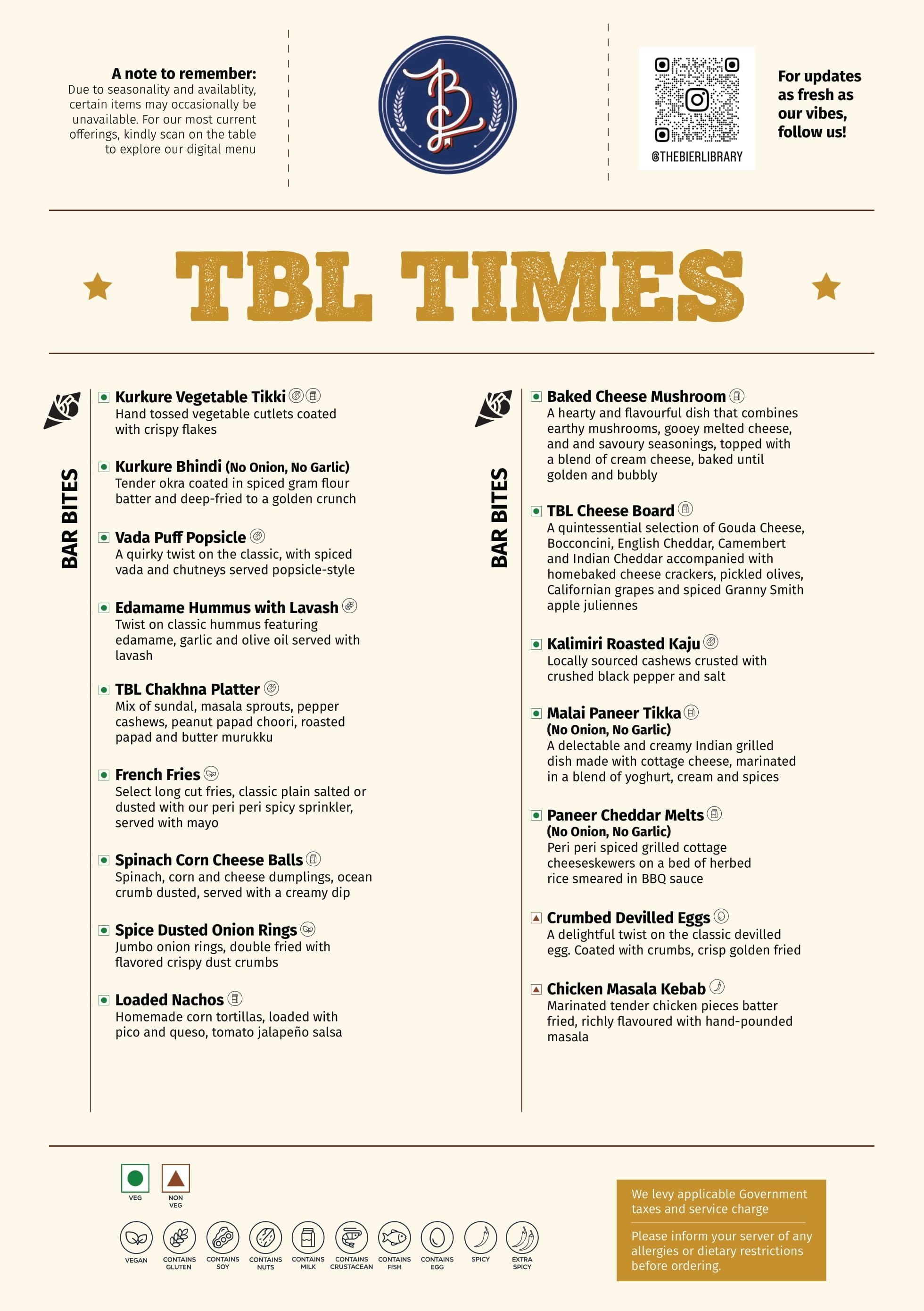 Menu of The Bier Library, Sarjapur Road, South Bengaluru