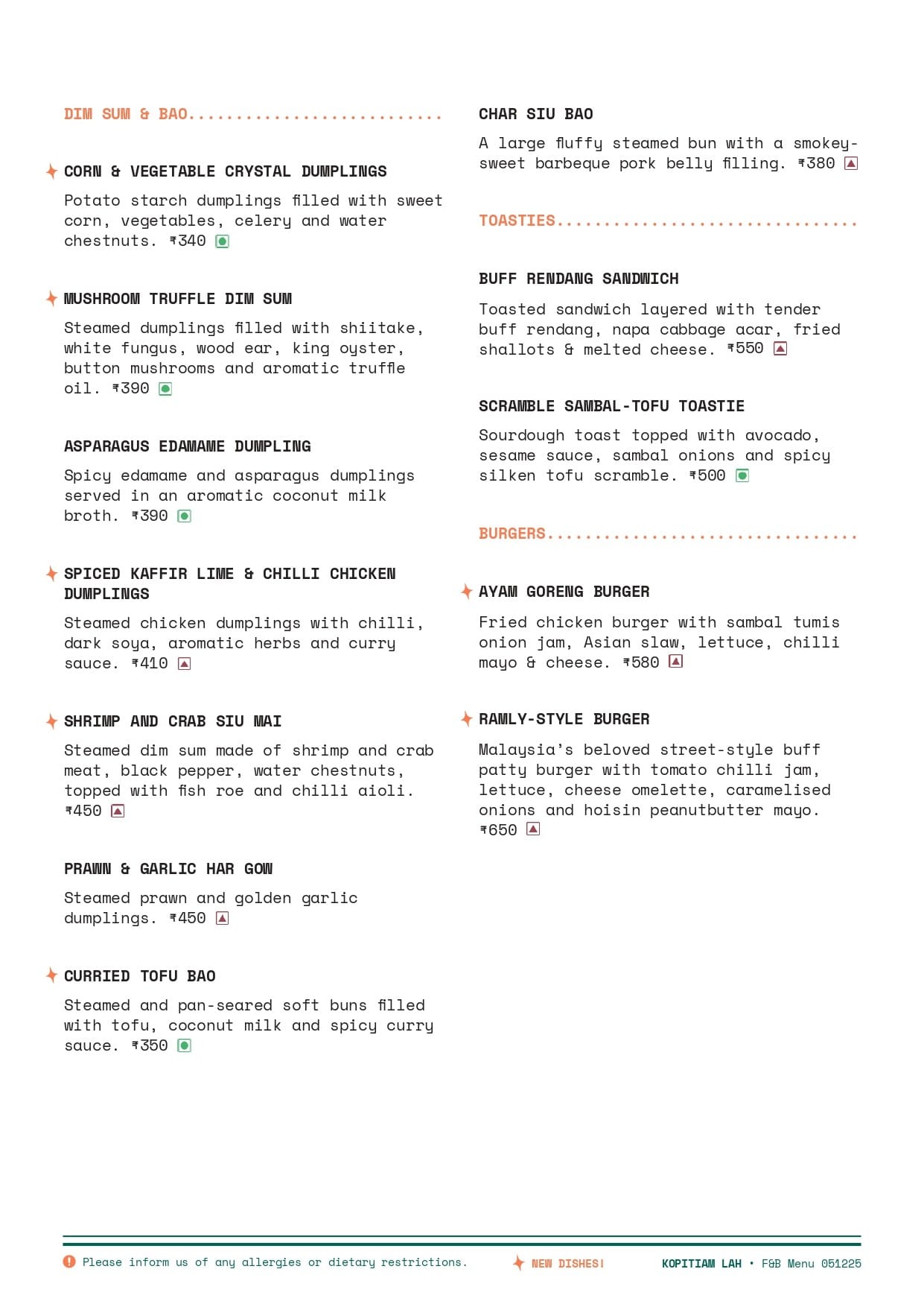 Menu of Kopitiam Lah, Indiranagar, East Bengaluru