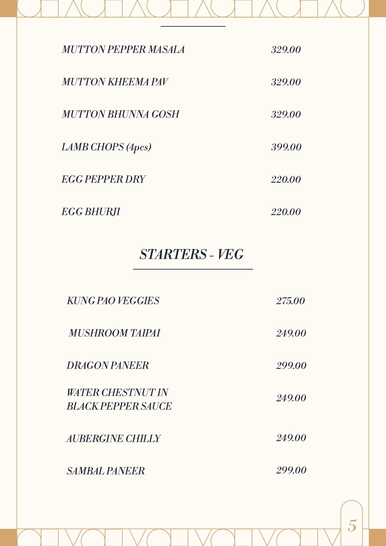 Menu of Chin Lung Brewery - Indiranagar, Indiranagar, East Bengaluru