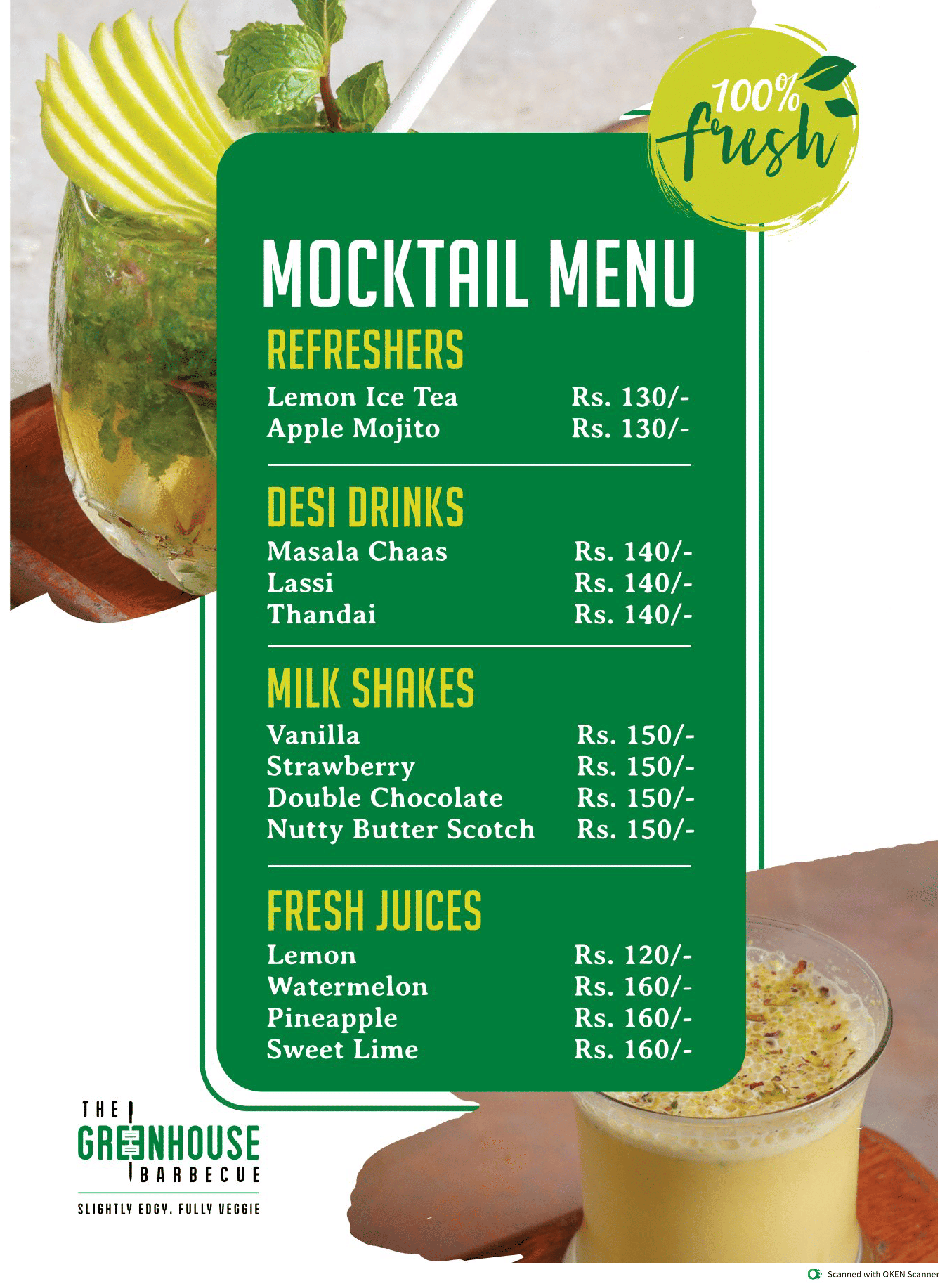 Menu of The Greenhouse Barbecue, T. Nagar, Chennai