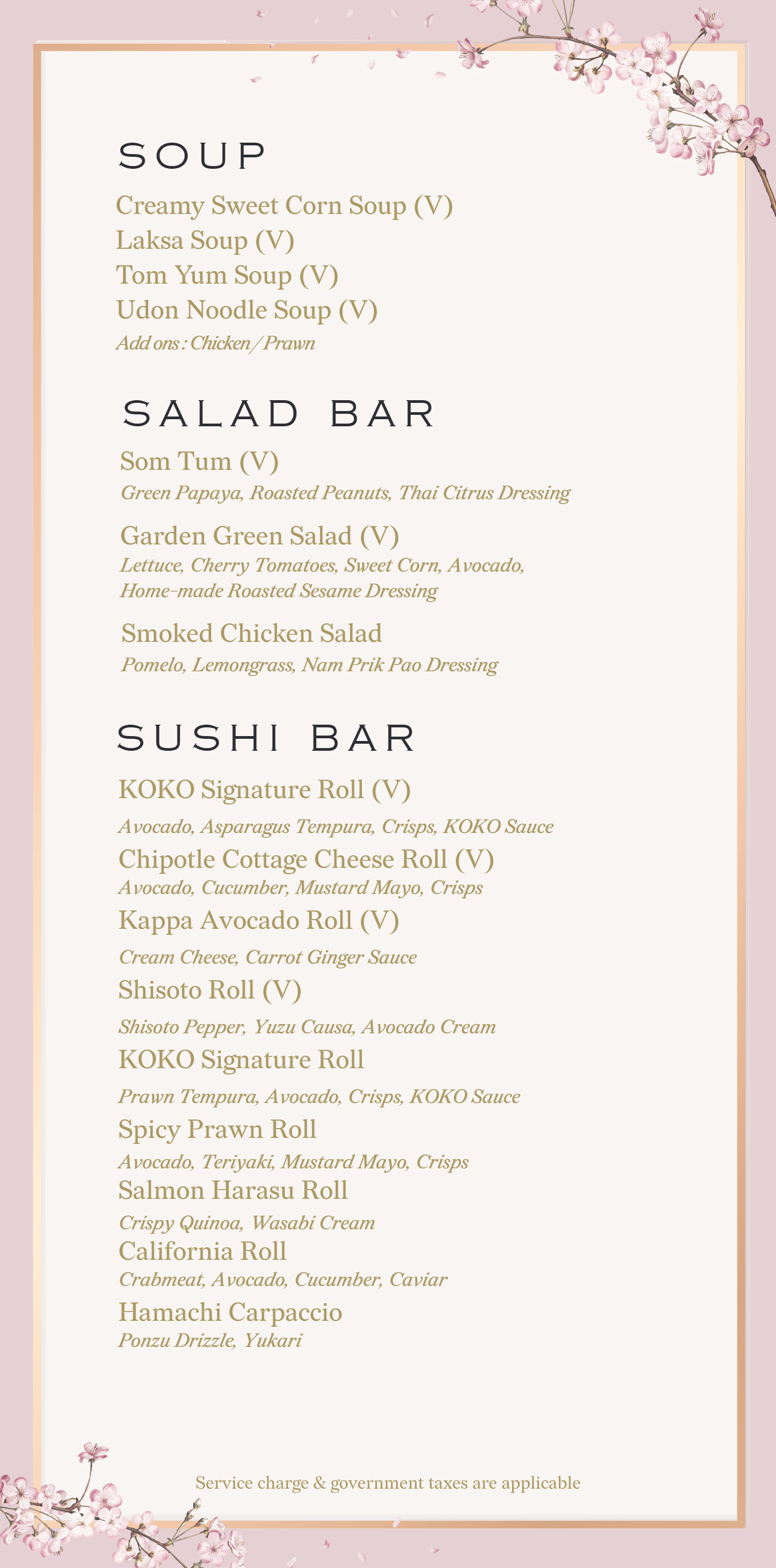Menu of KOKO Hyderabad, Hitech City, Hyderabad