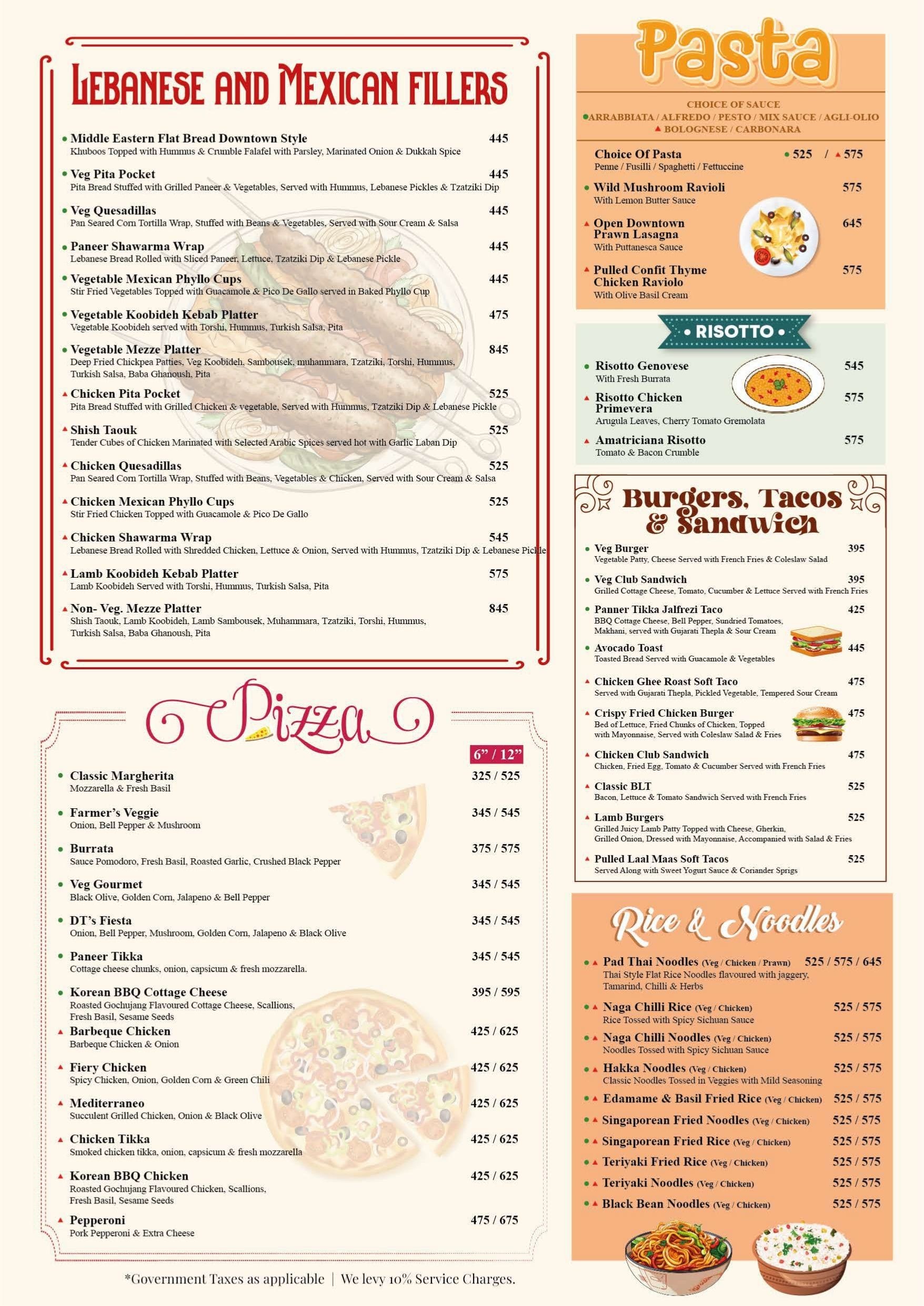 Menu of Luka - Downtown, DLF Cyber City, Gurgaon
