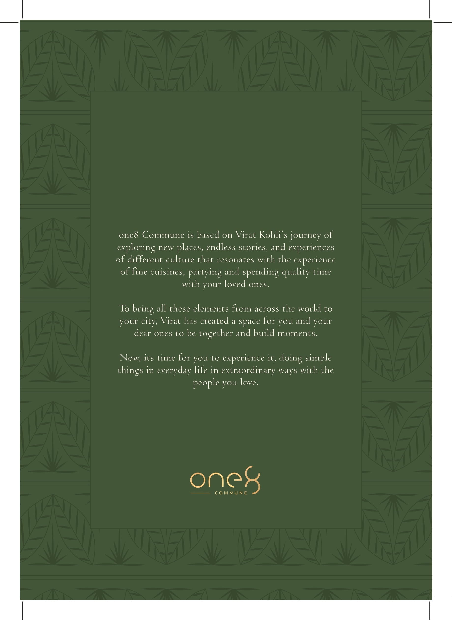 Menu of one8 Commune, Sector 94, Noida