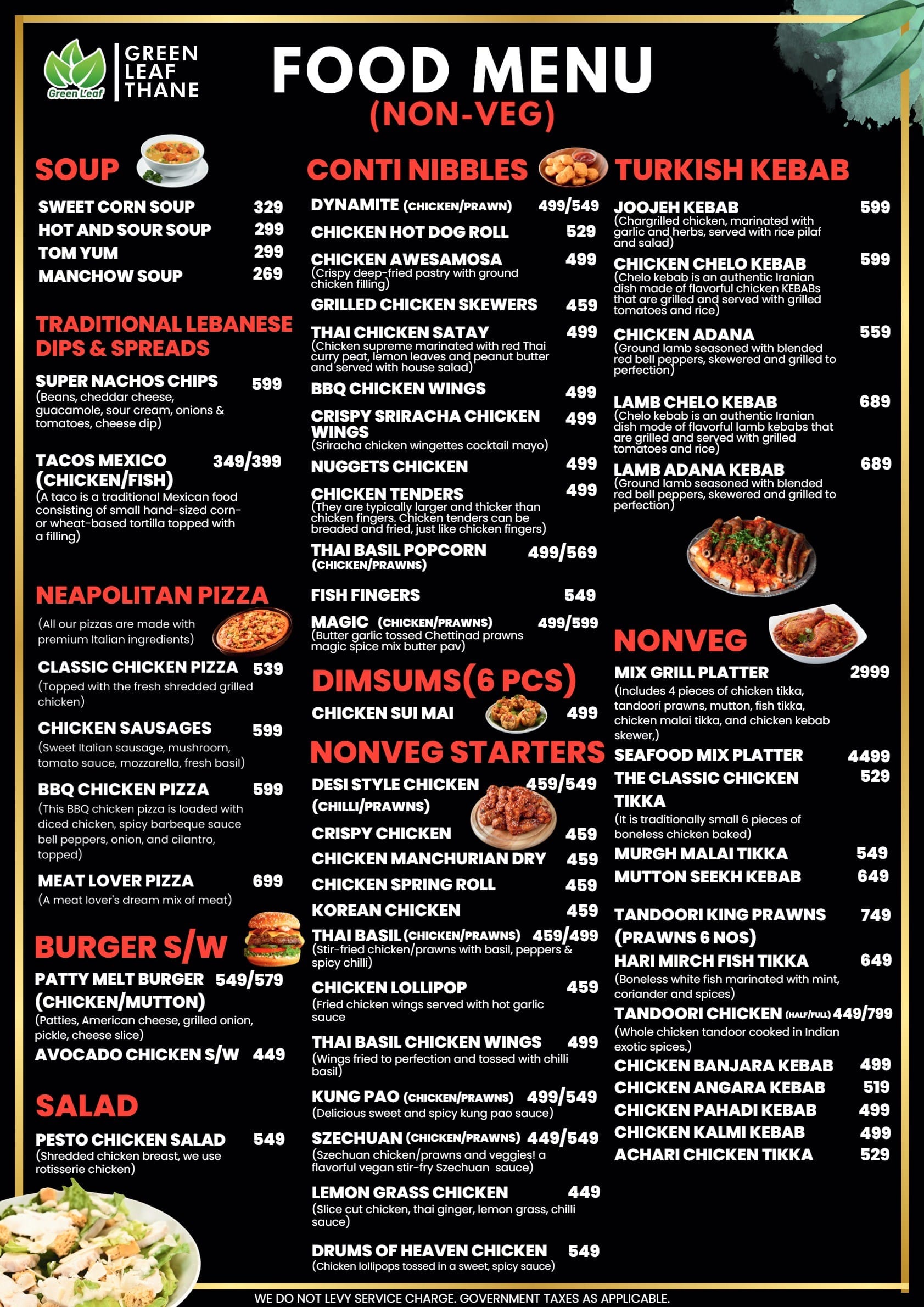 Menu of Green Leaf Restaurant & Lounge - Thane, Ghodbunder Road, Thane ...