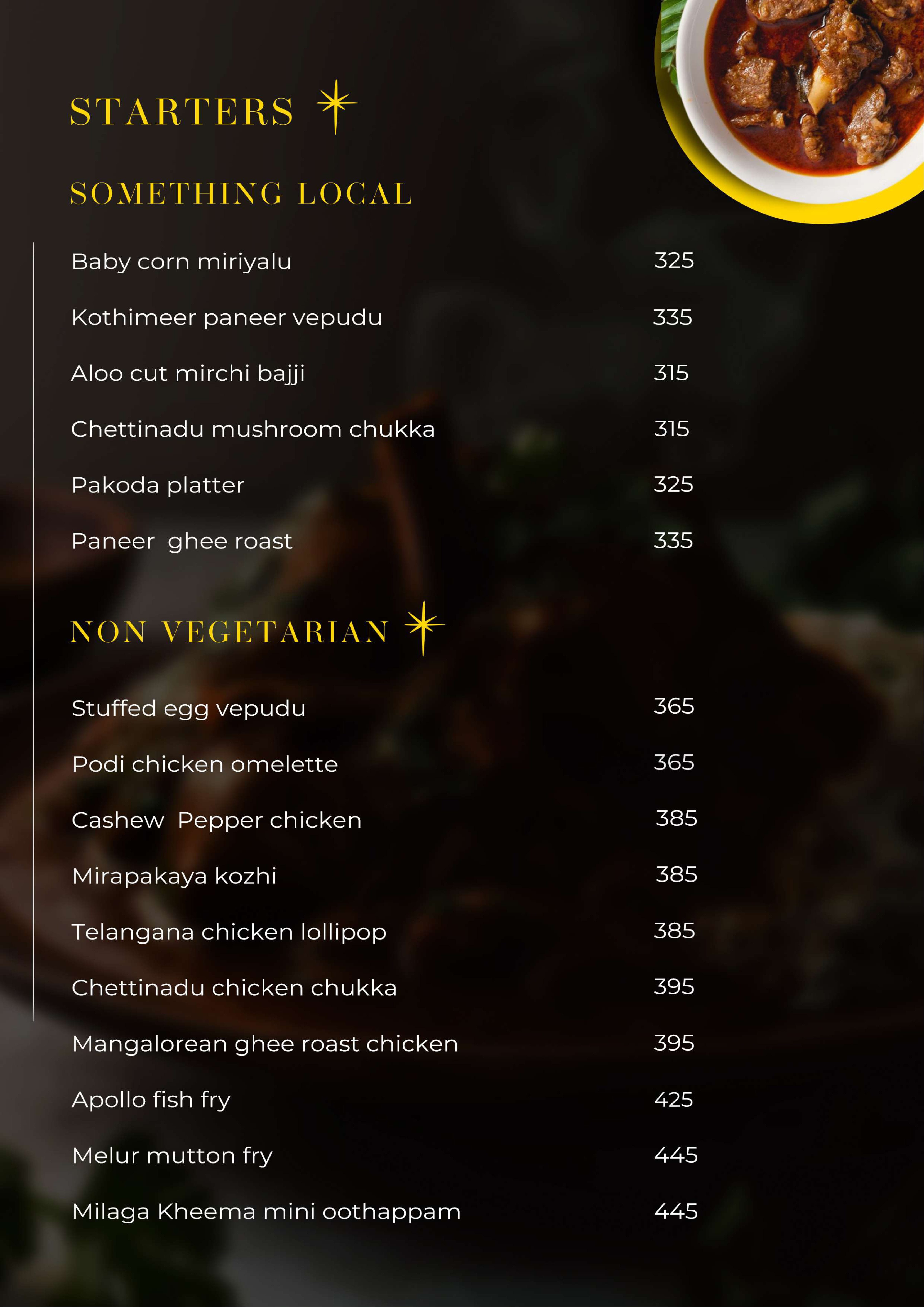 Menu of The Vibe, T. Nagar, Chennai