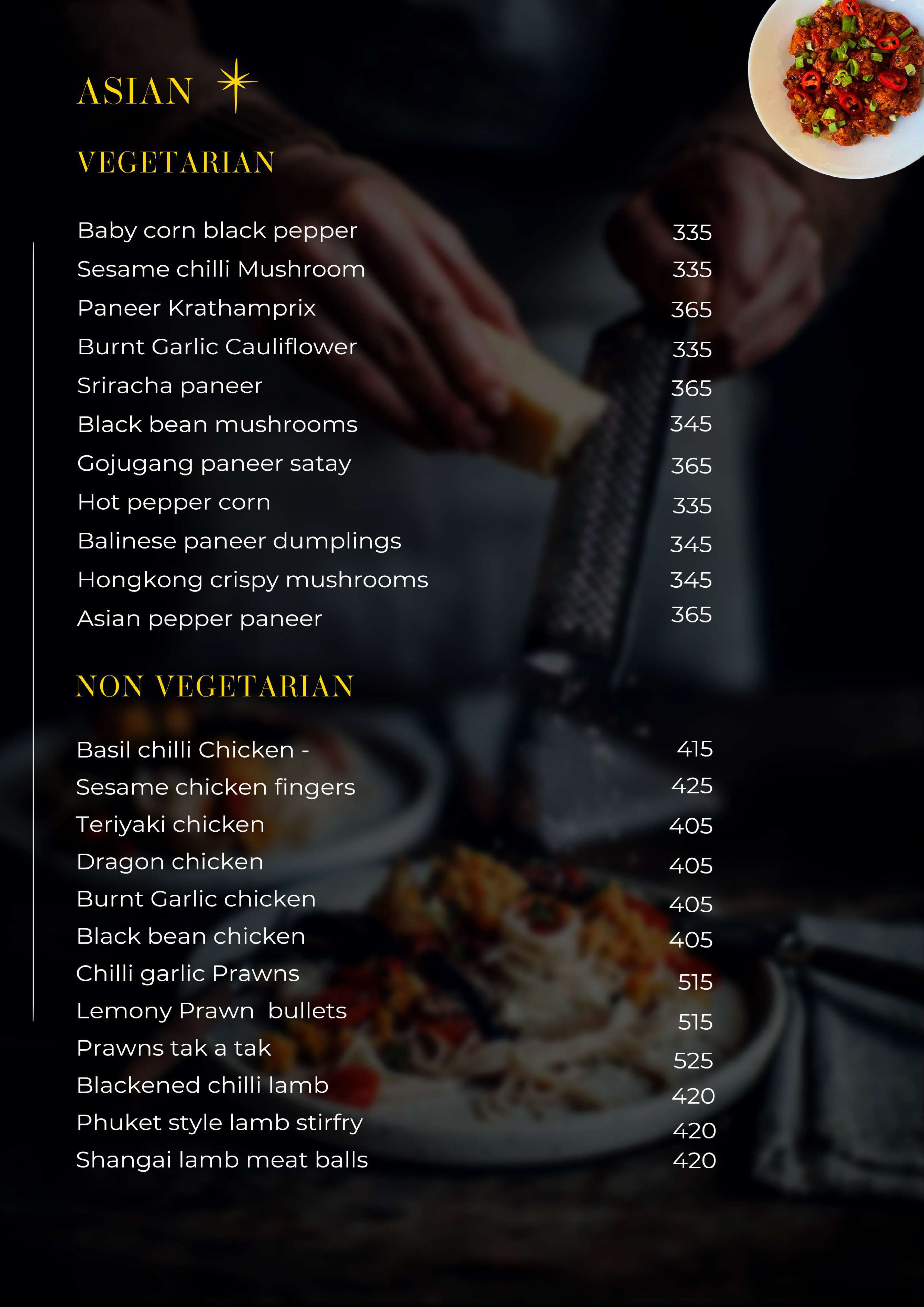Menu of The Vibe, T. Nagar, Chennai