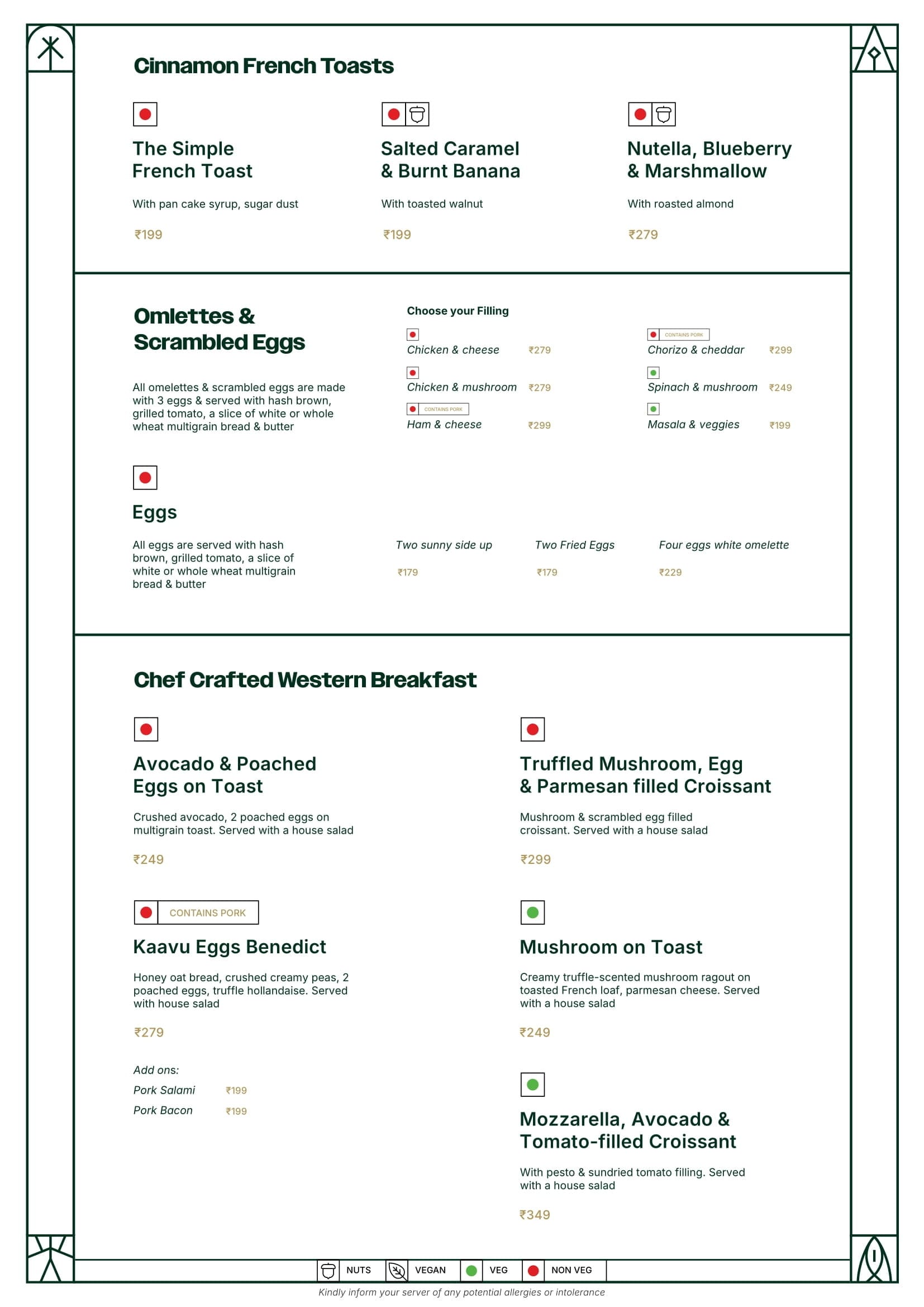 Menu of Kaavu, Brookefield, East Bengaluru