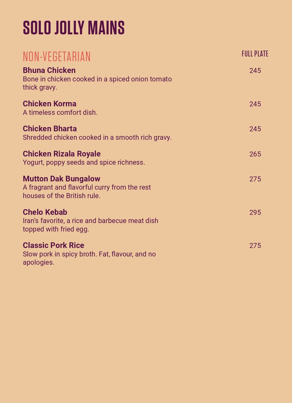 Menu of Jollygunj, JP Nagar, South Bengaluru