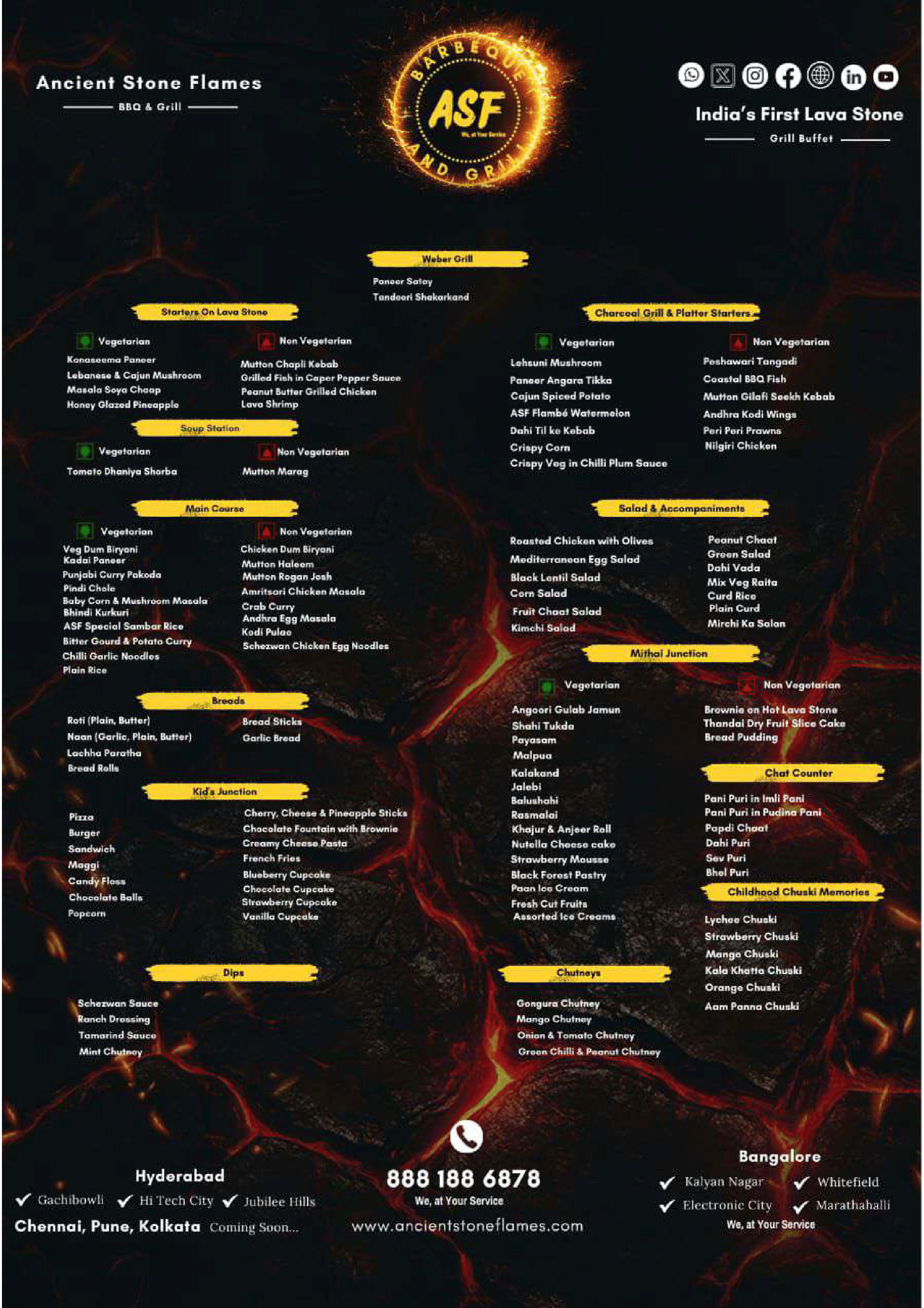 Menu of ASF - Ancient Stone Flames BBQ & Grill, Whitefield, East Bengaluru