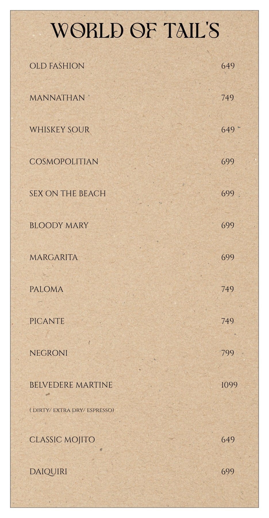 Menu of Clayborn, Vaishali Nagar, Jaipur