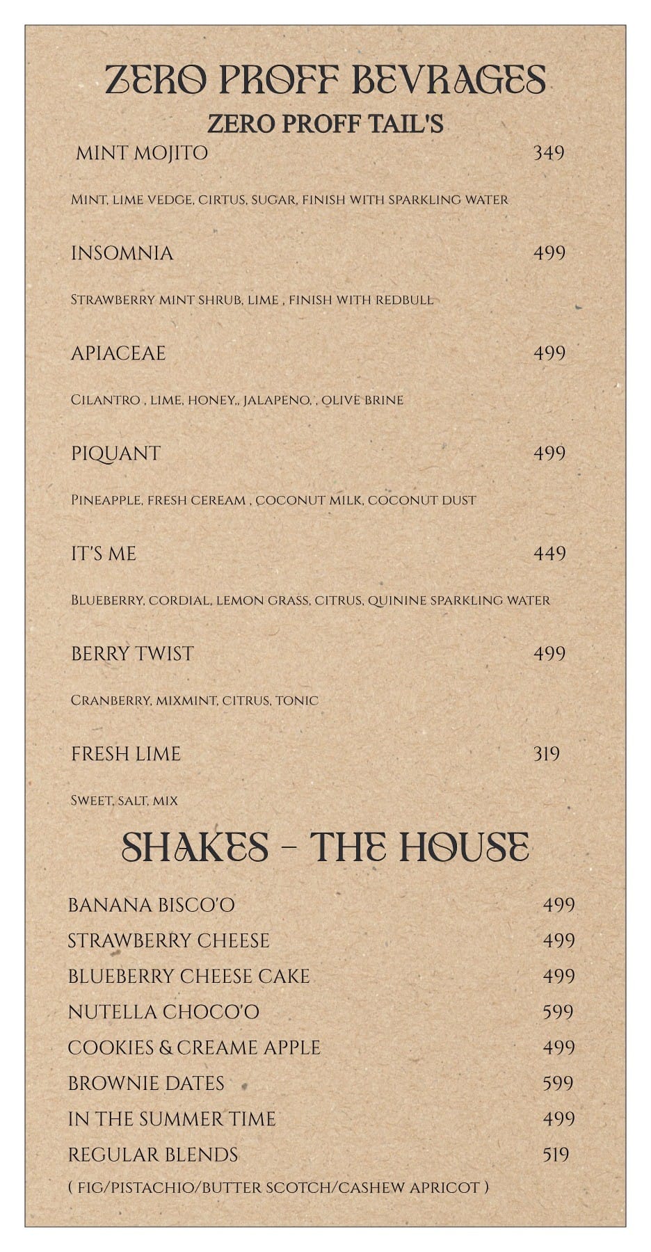 Menu of Clayborn, Vaishali Nagar, Jaipur