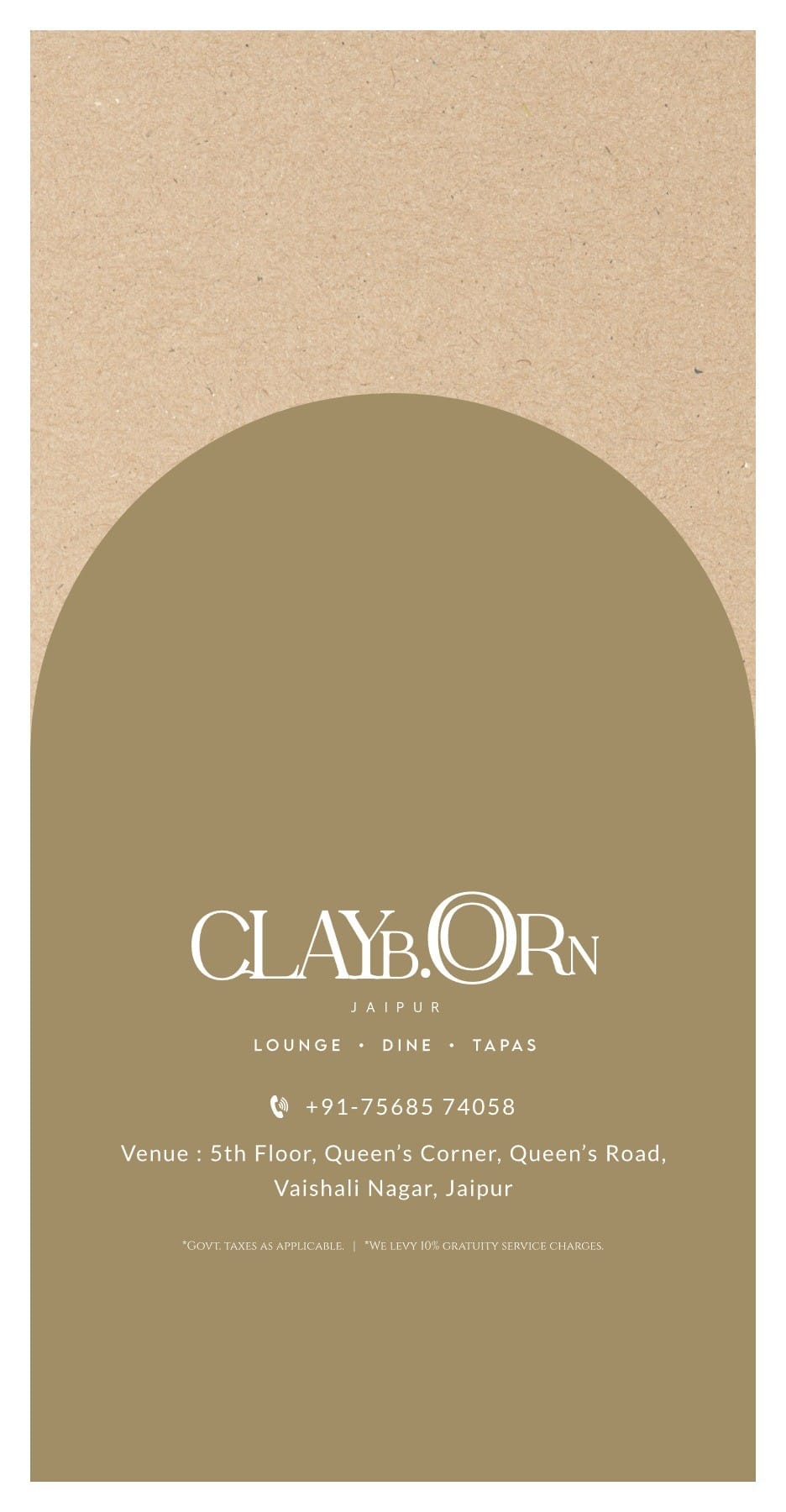 Menu of Clayborn, Vaishali Nagar, Jaipur