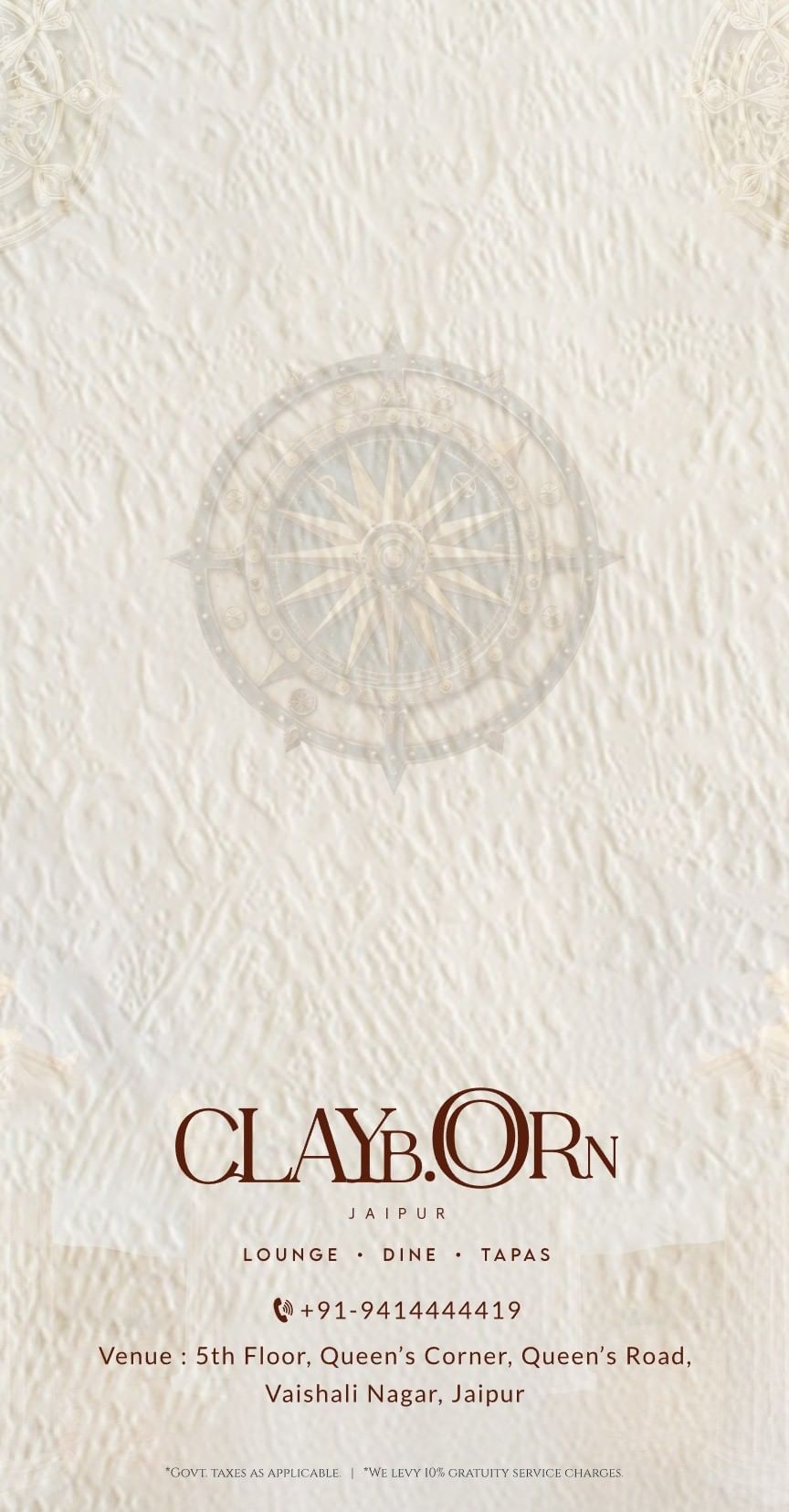 Menu of Clayborn, Vaishali Nagar, Jaipur