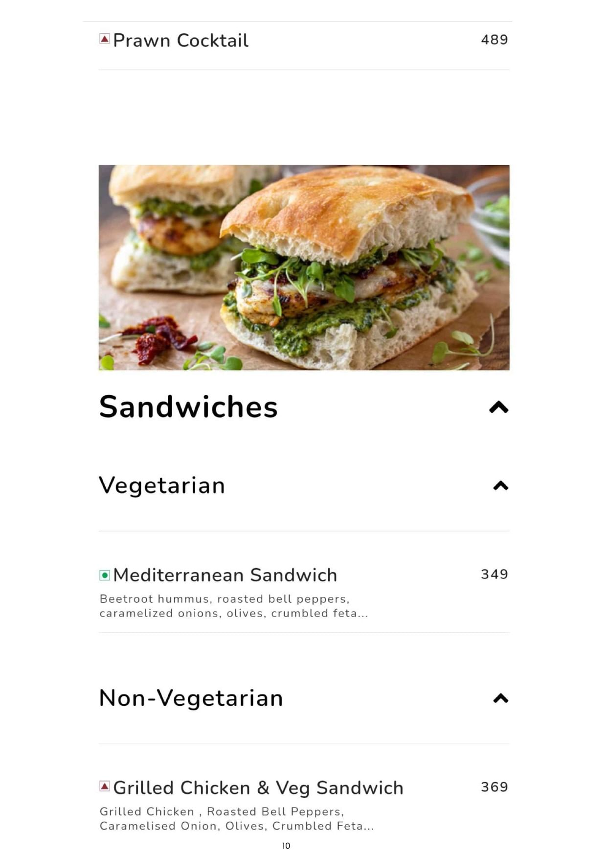 Menu of Pimlico, Kothrud, Pune