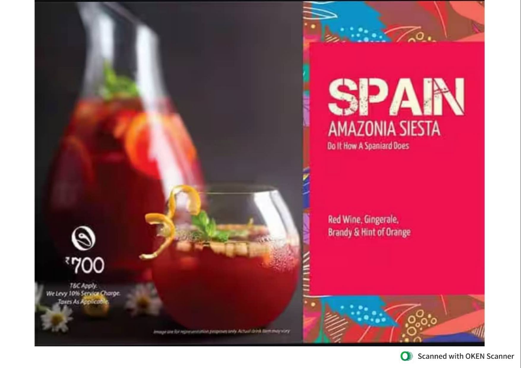 Menu of Amazonia, Bandra Kurla Complex (BKC), Western Suburbs