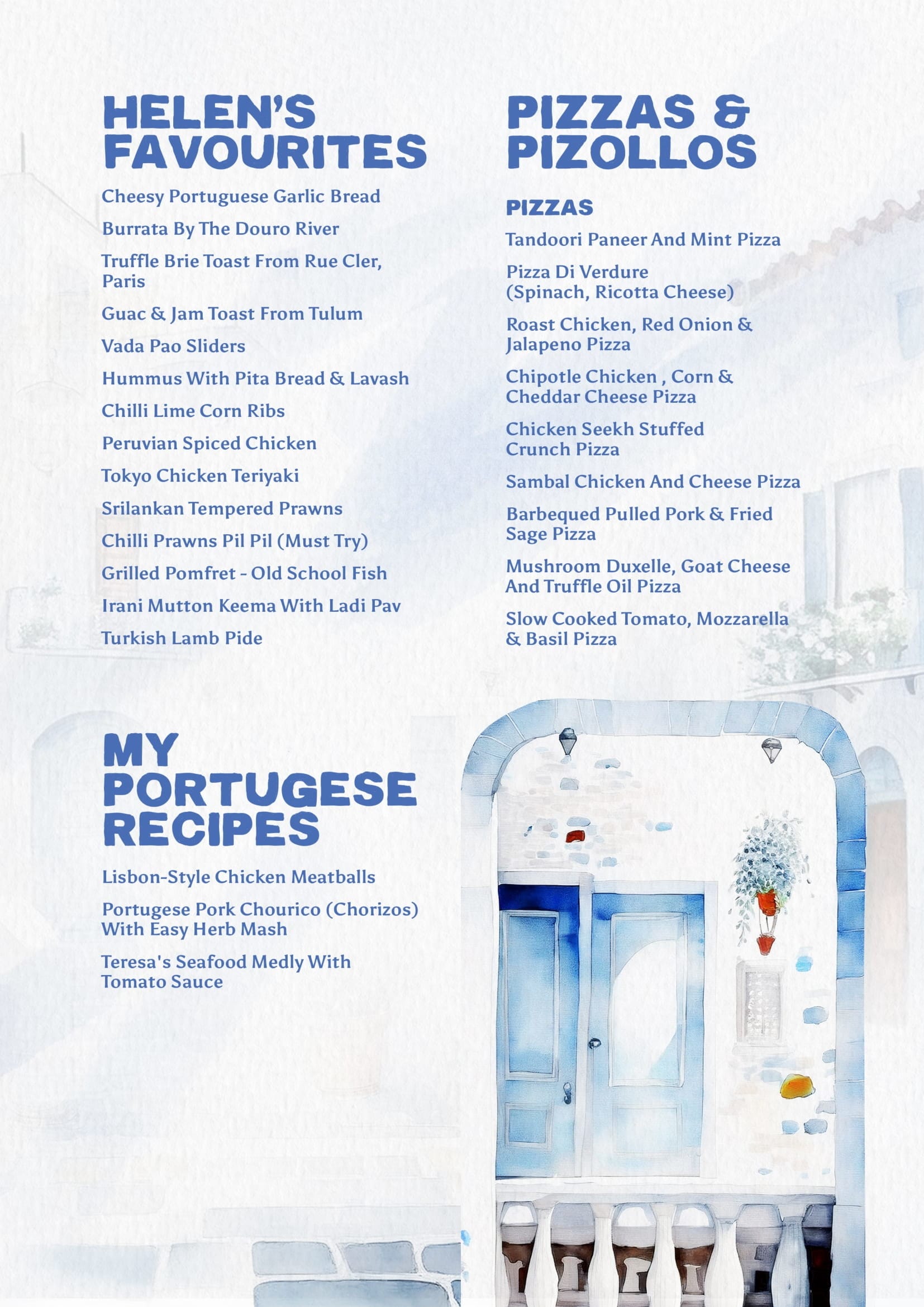 Menu of Helen's Place, Marathahalli, East Bengaluru