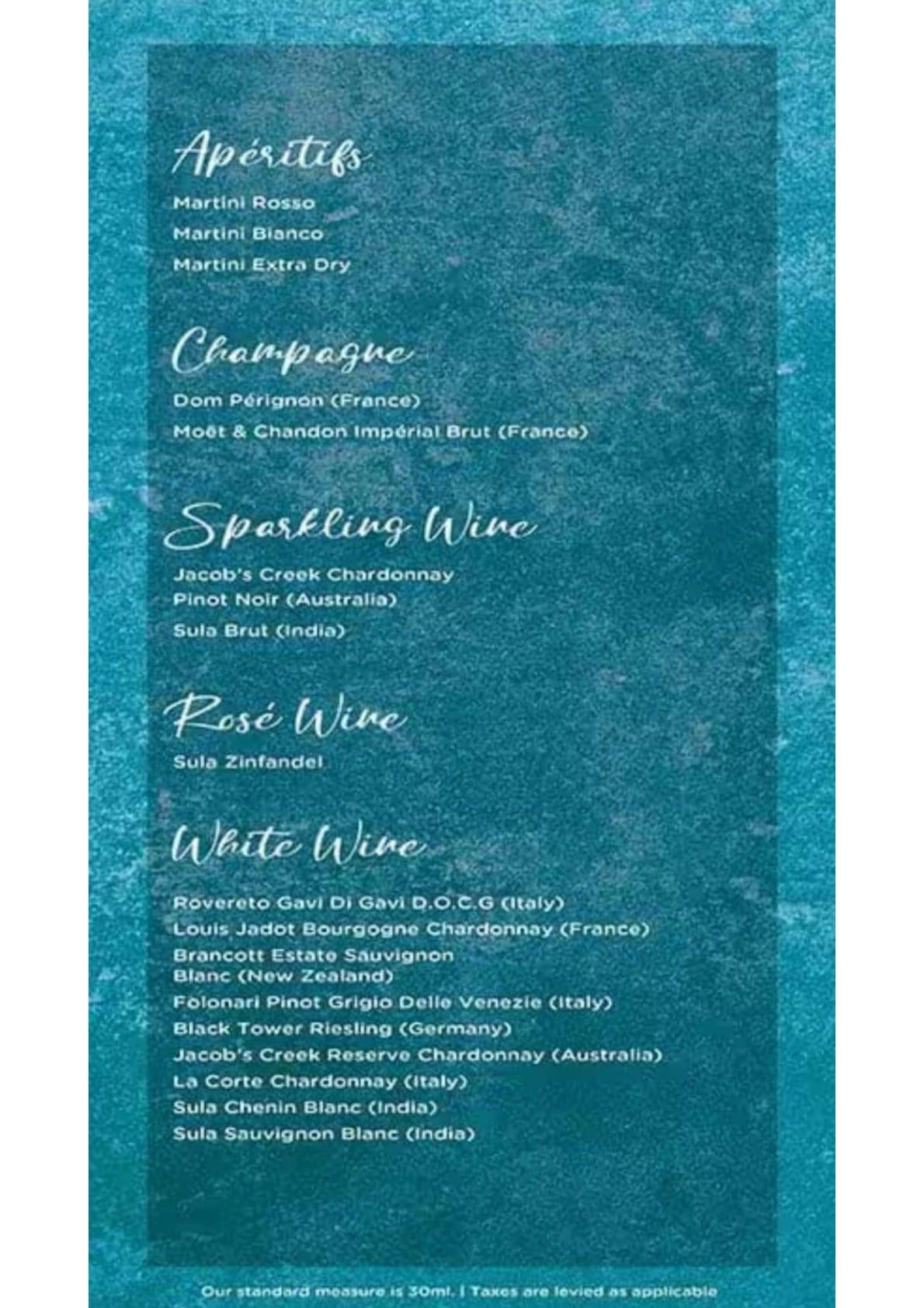Menu of Jewel of Nizam-The Minar, Gandipet, Hyderabad