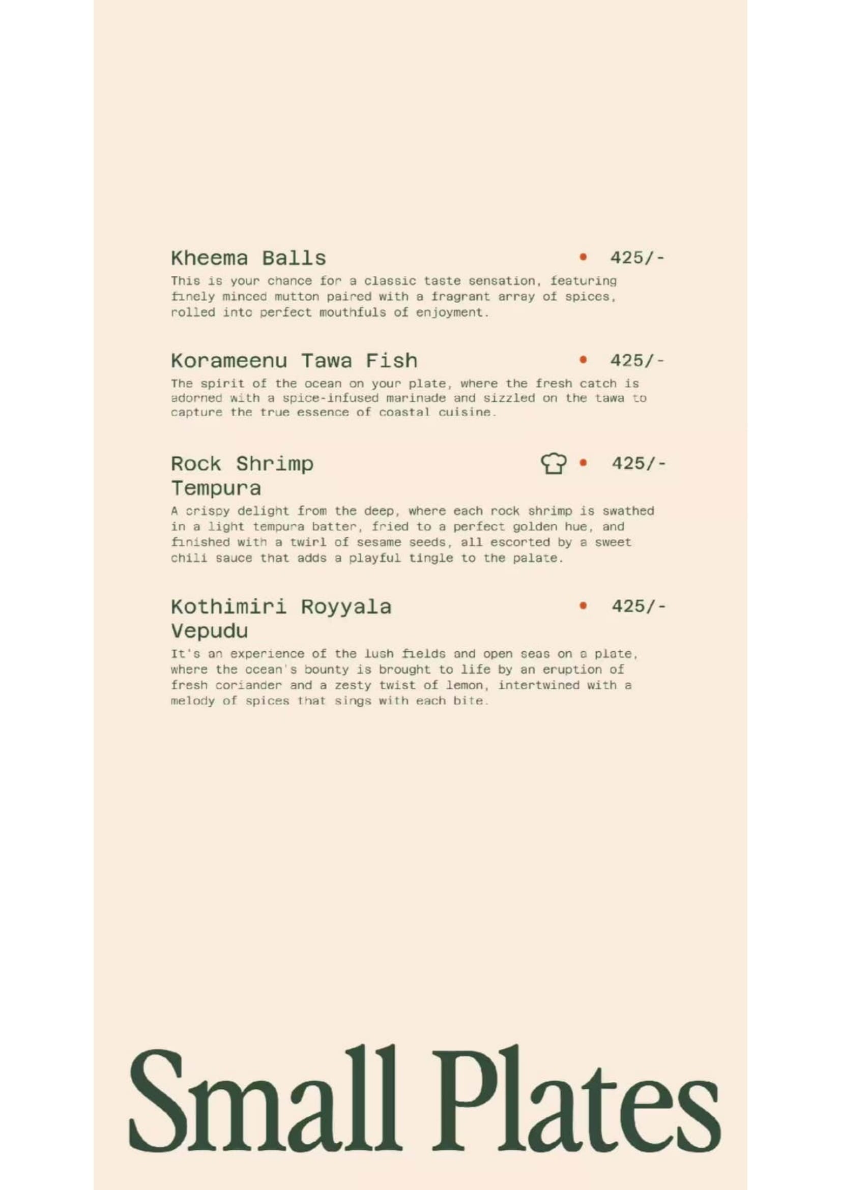Menu of Habitat Cafe, Banjara Hills, Hyderabad