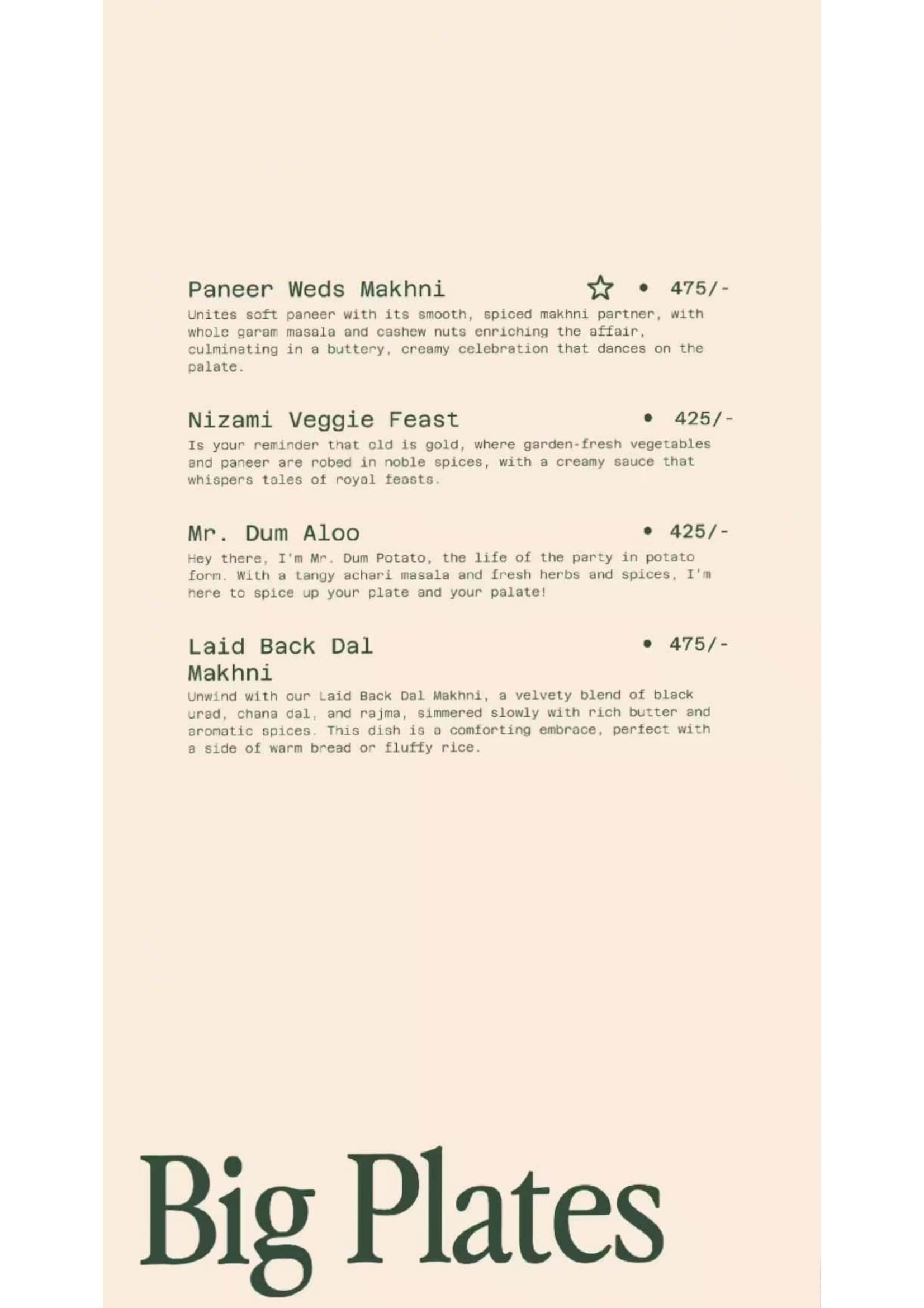 Menu of Habitat Cafe, Banjara Hills, Hyderabad