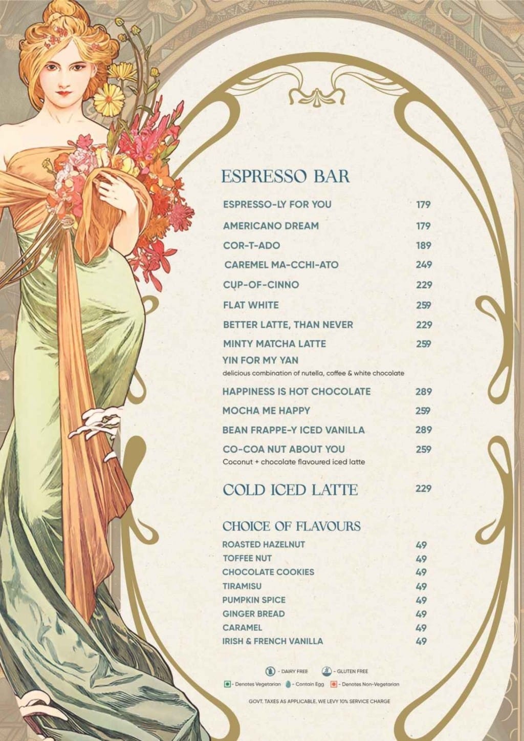 Menu of Cafe De Flora, Chanakyapuri, Central Delhi