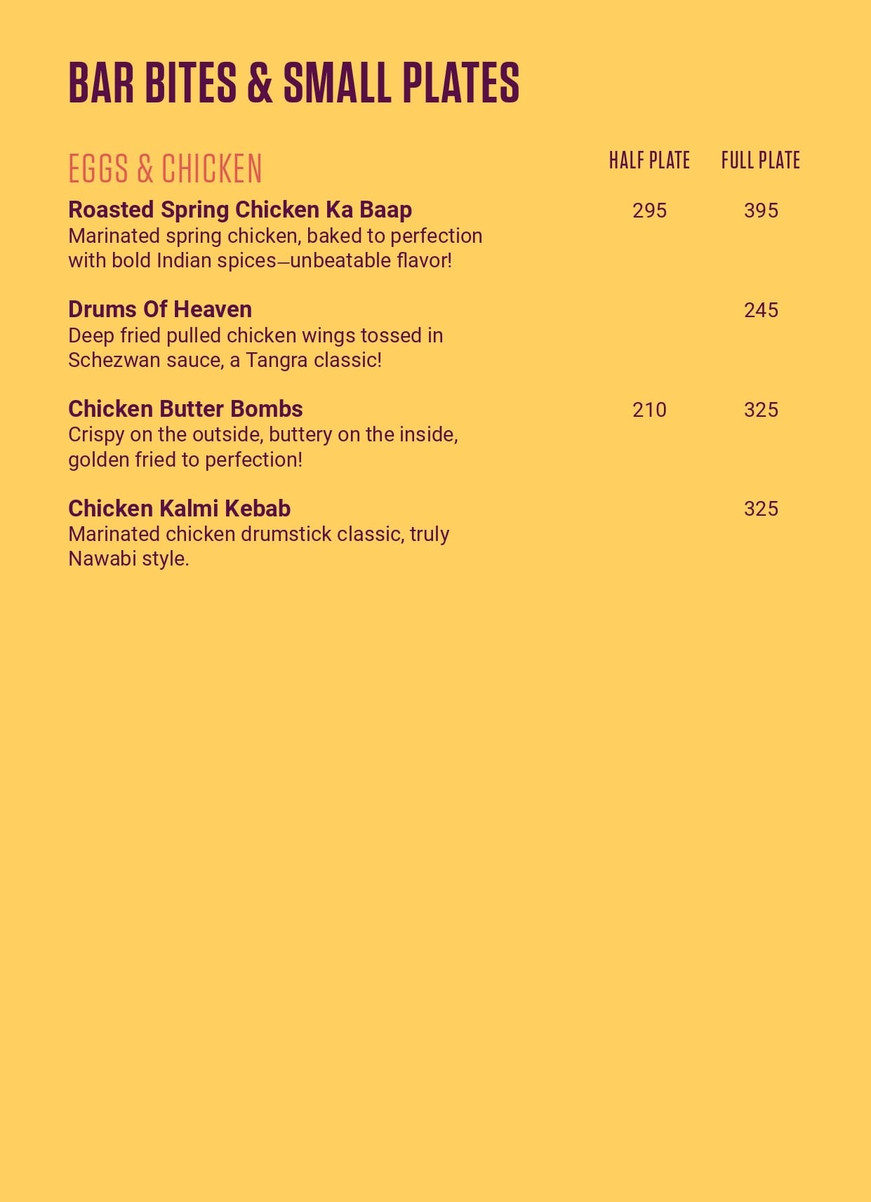 Menu of Jollygunj, Whitefield, East Bengaluru