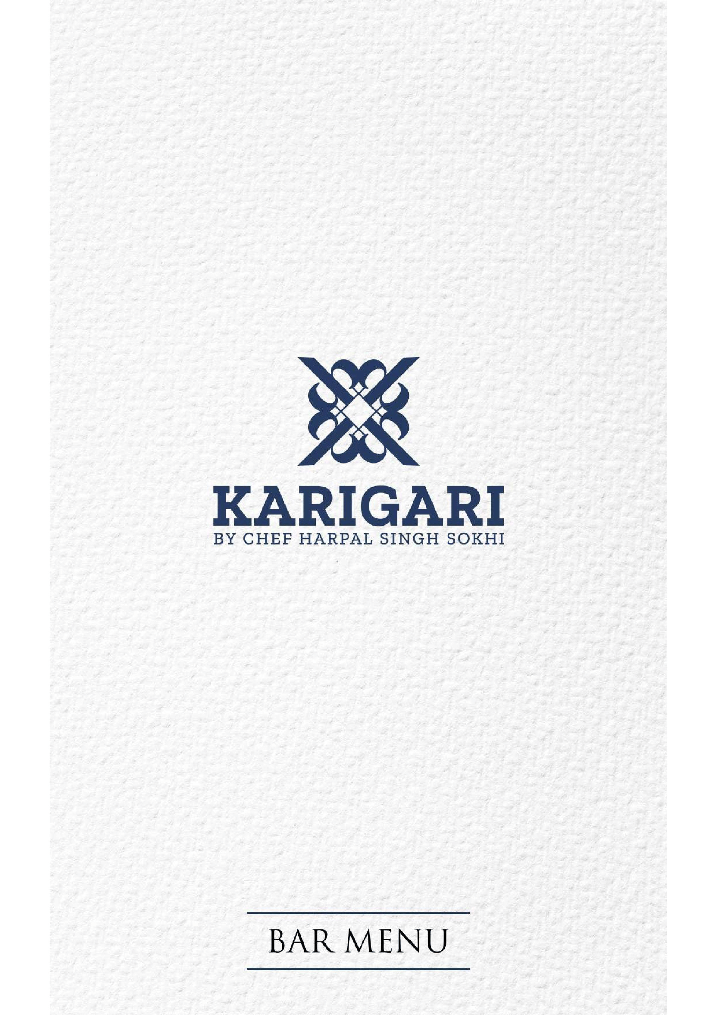 Menu of Karigari By Chef Harpal Singh Sokhi, Janpath, Connaught Place ...