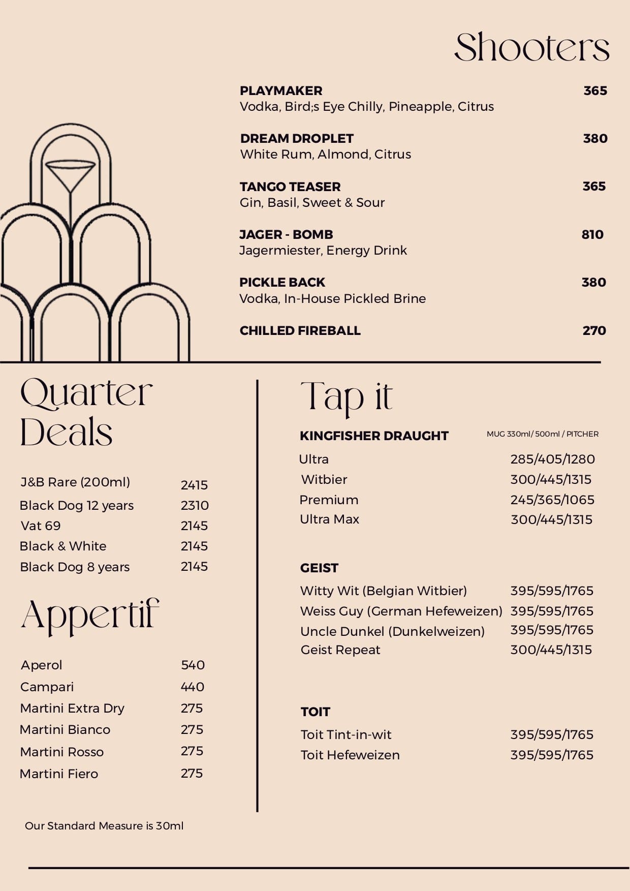 Menu of Orah Brew Garden, Yelahanka, North Bengaluru