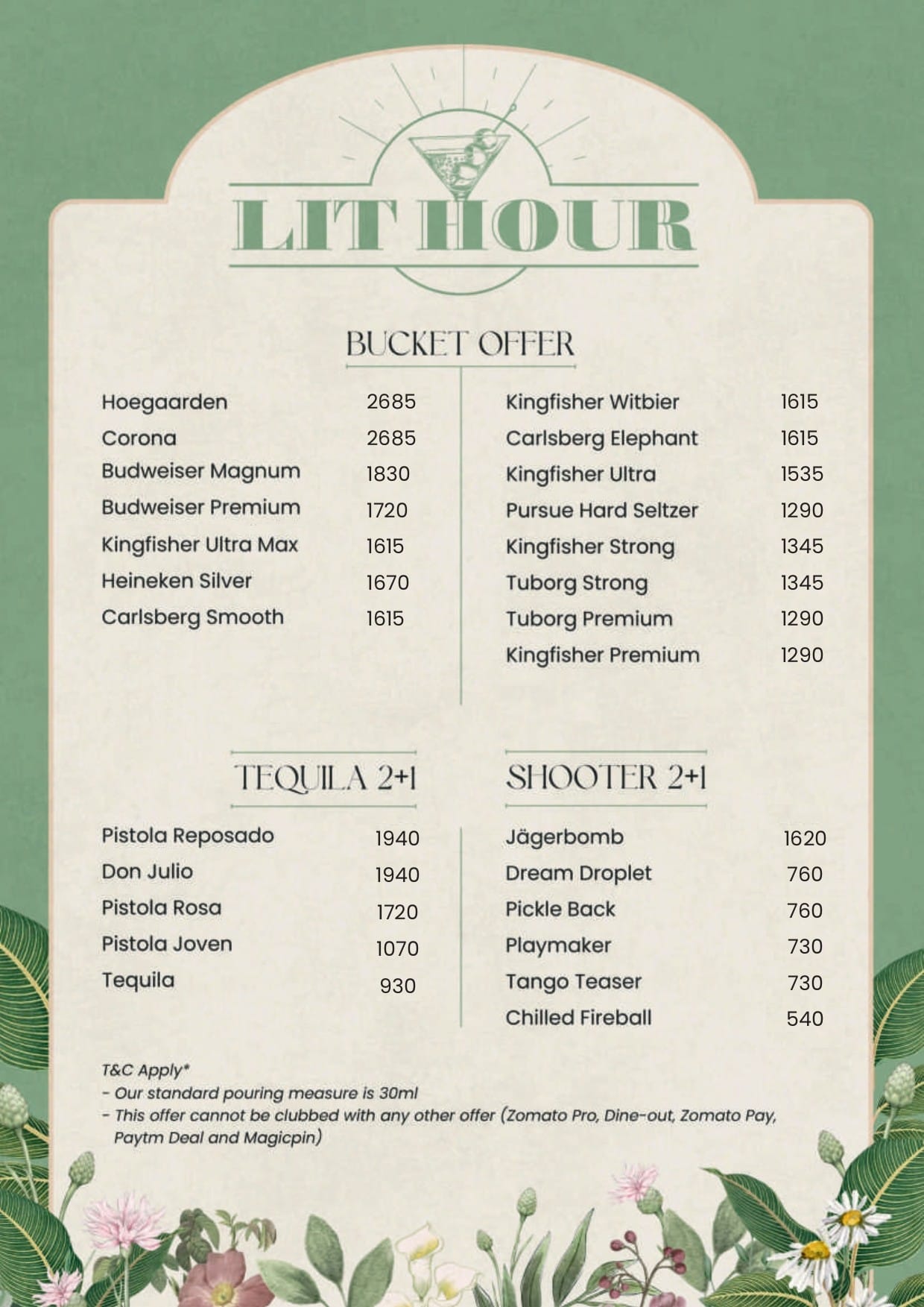 Menu of Orah Brew Garden, Yelahanka, North Bengaluru