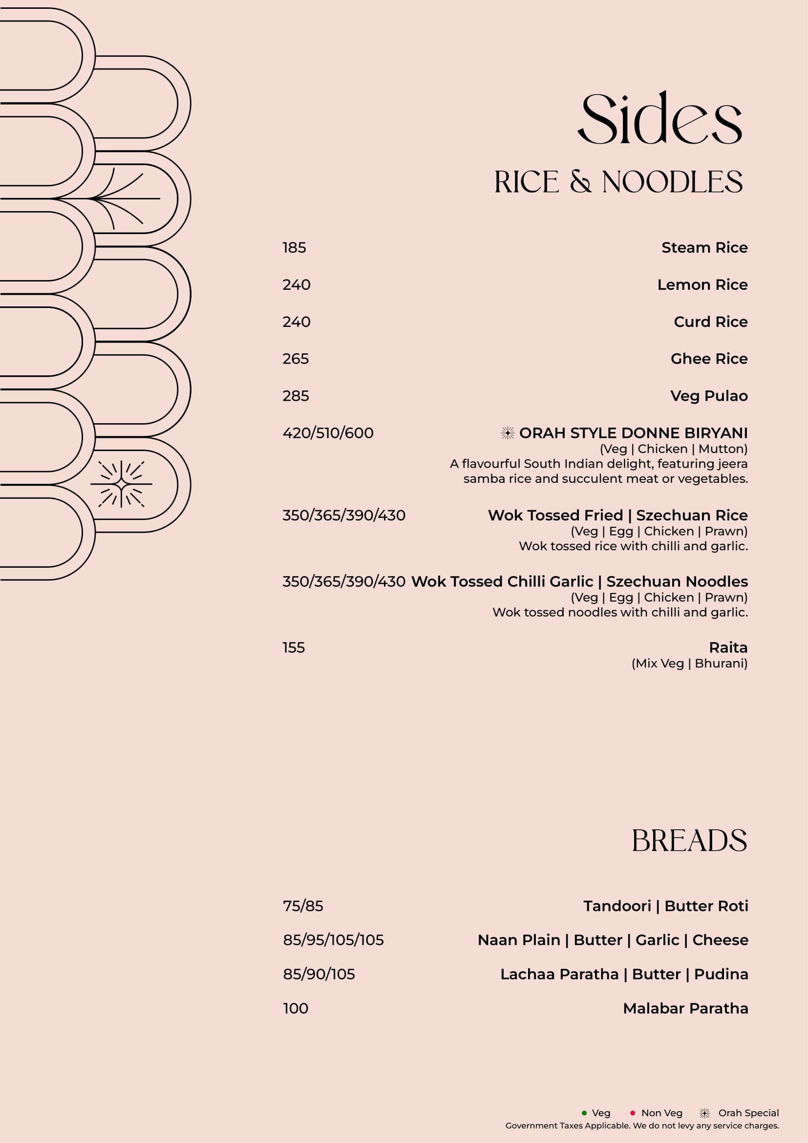 Menu of Orah Brew Garden, Yelahanka, North Bengaluru