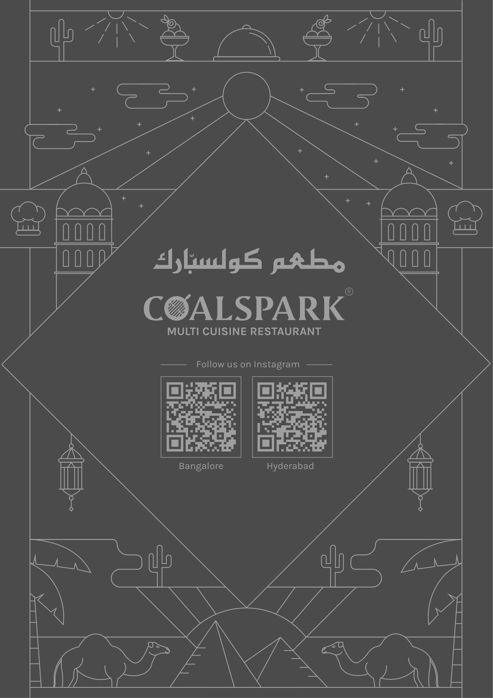 Menu of Coal Spark, Gachibowli, Hyderabad