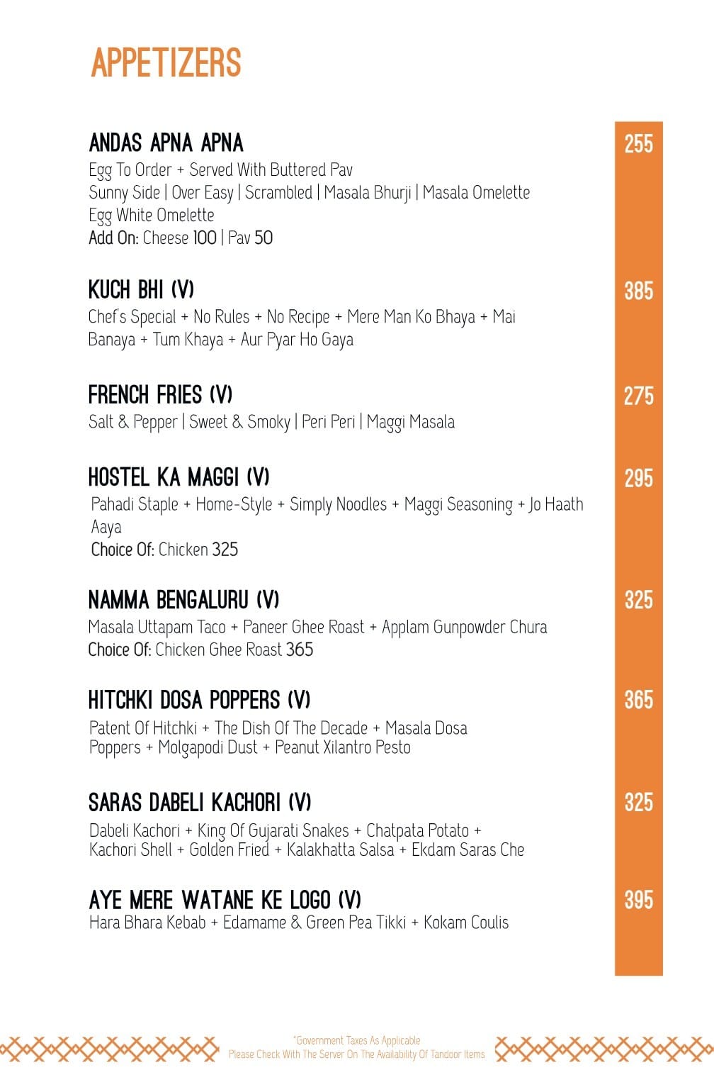 Menu of Hitchki, Goregaon East, Western Suburbs