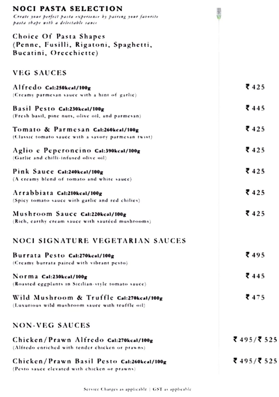 Menu of Cafe Noci, Royapettah, Chennai