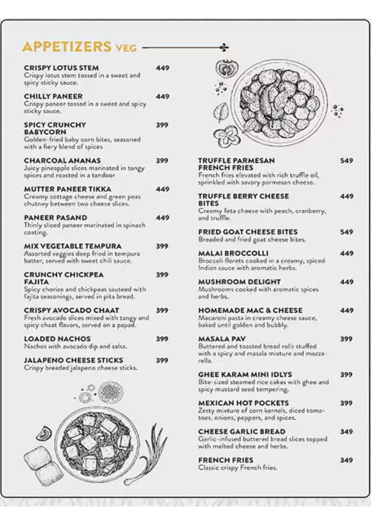 Menu of ANTHM, Financial District, Hyderabad