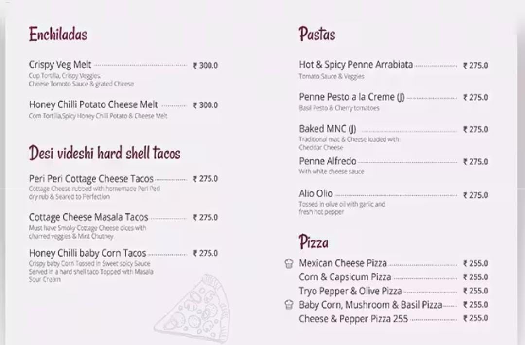 Menu of Mathsya , Adyar, Chennai