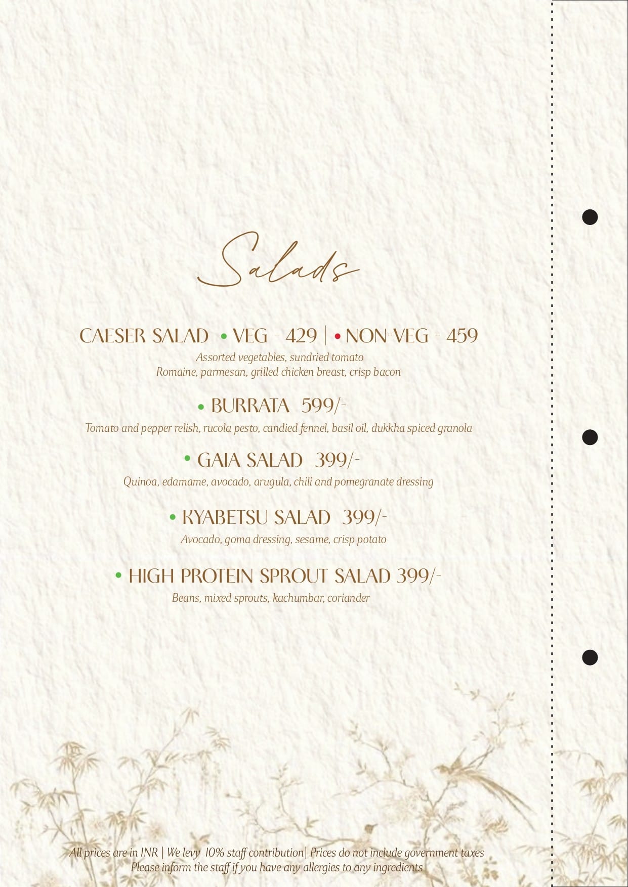 Menu of Birch By Romeo Lane , Rcube Monad, Noida
