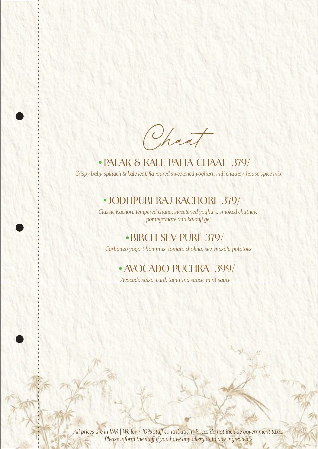 Menu of Birch By Romeo Lane , Rcube Monad, Noida