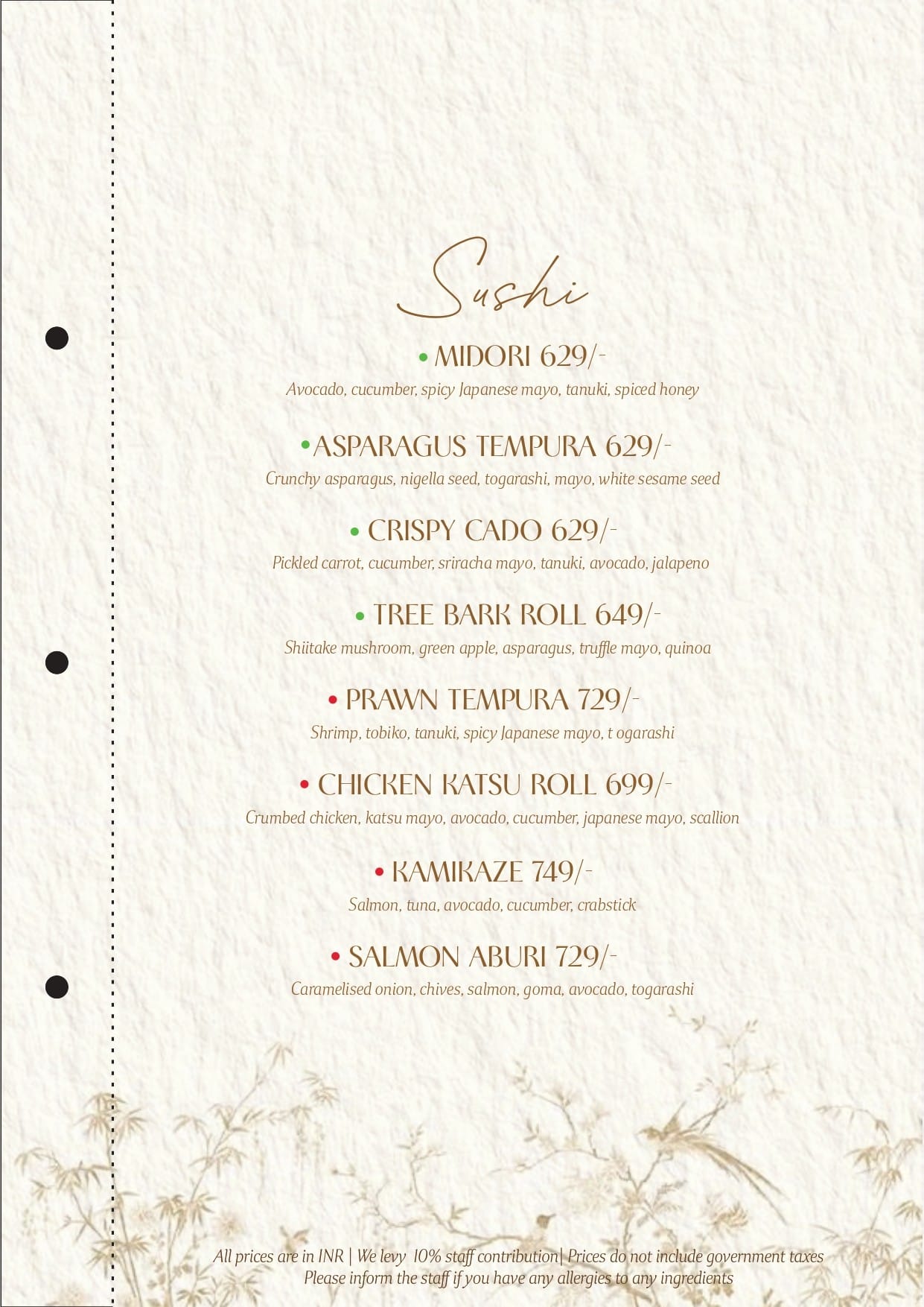 Menu of Birch By Romeo Lane , Rcube Monad, Noida