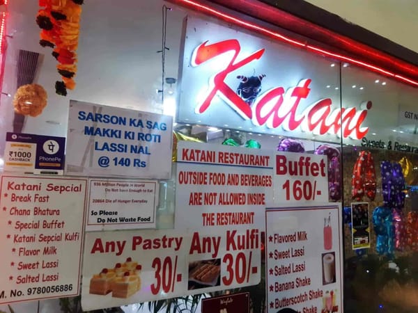 Menu of Katani Buffet, Sector 30, Chandigarh