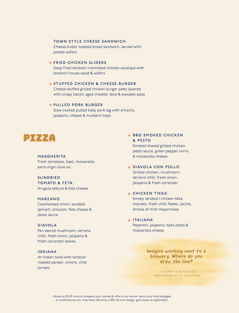Menu of Biergarten, Bellandur, South Bengaluru