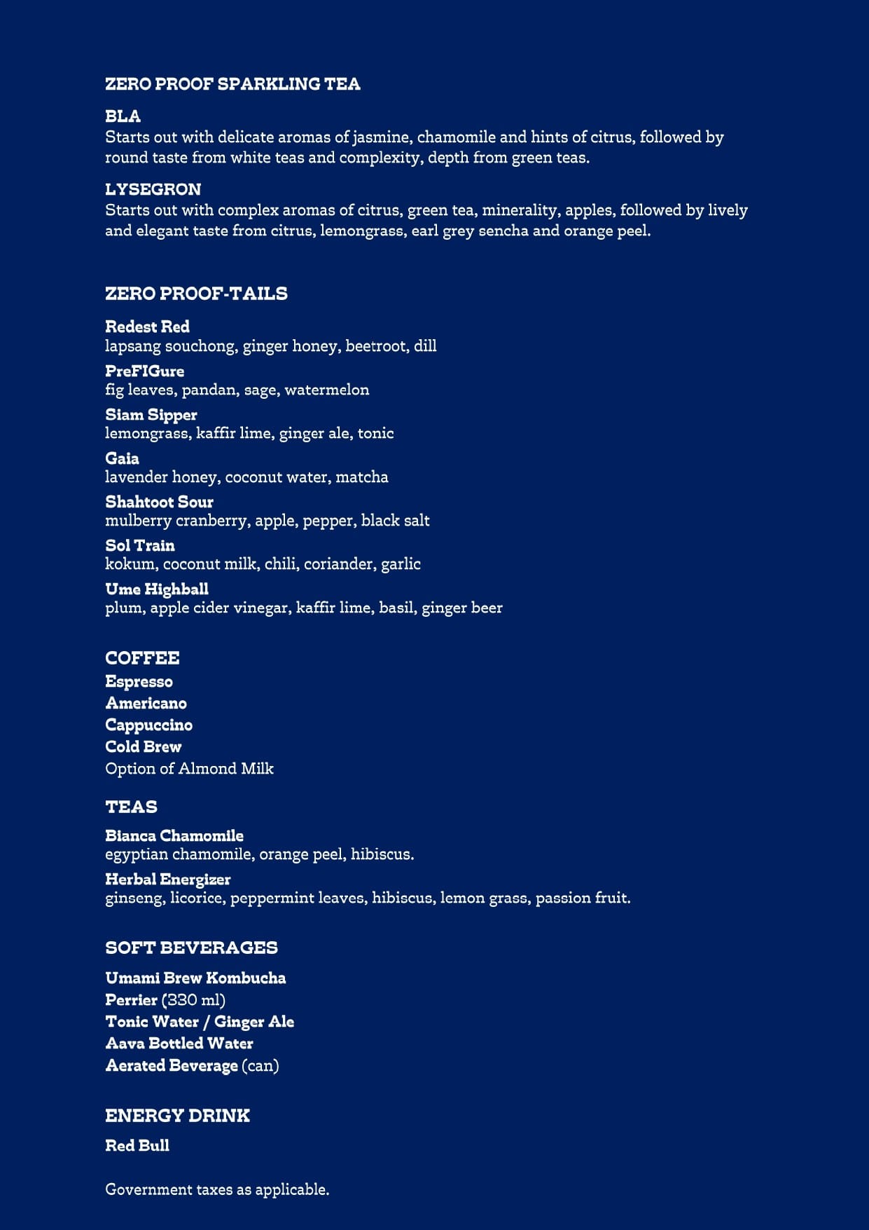 Menu of Bandra Born, Bandra West, Western Suburbs