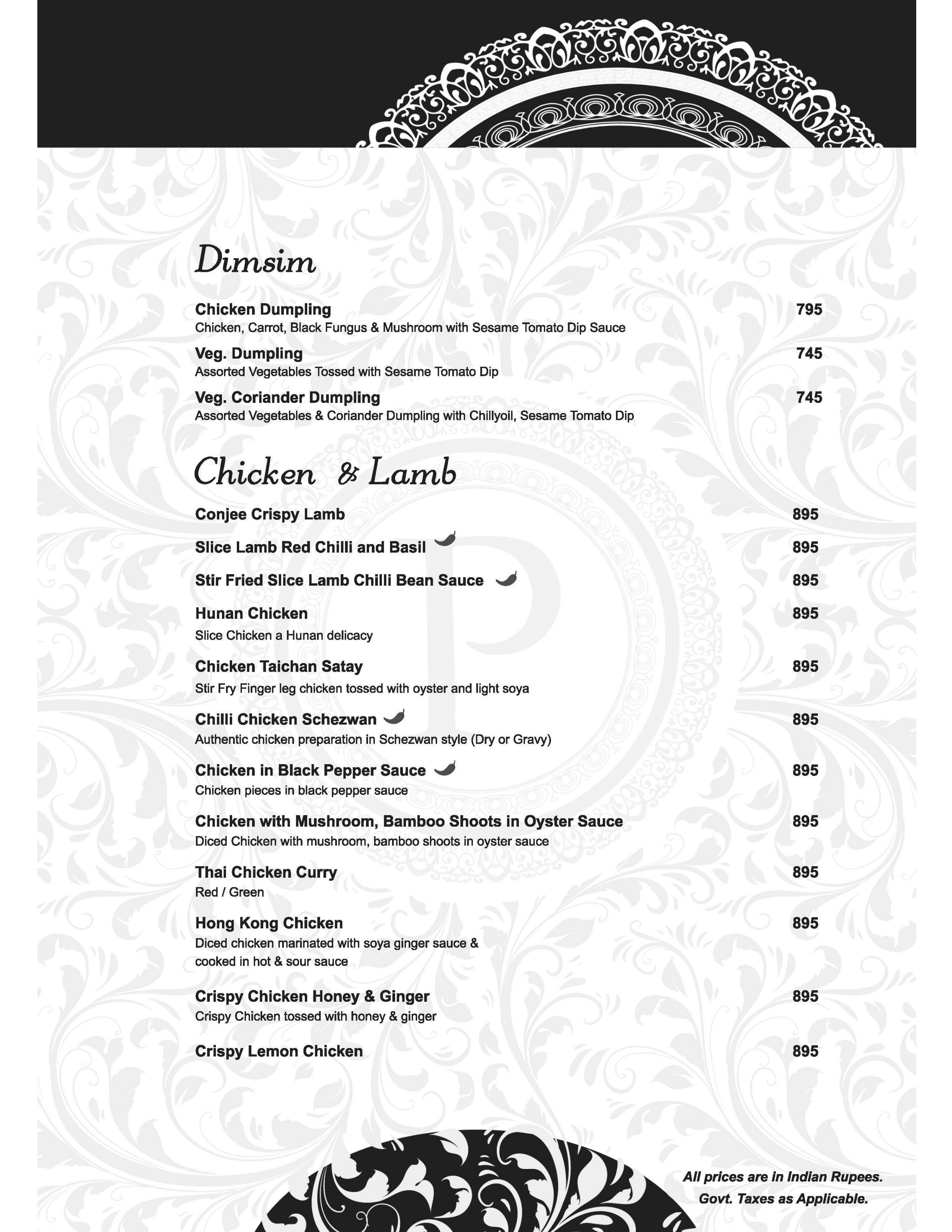 Menu of Parikrama The Revolving Restaurant, Barakhamba Road, Central Delhi