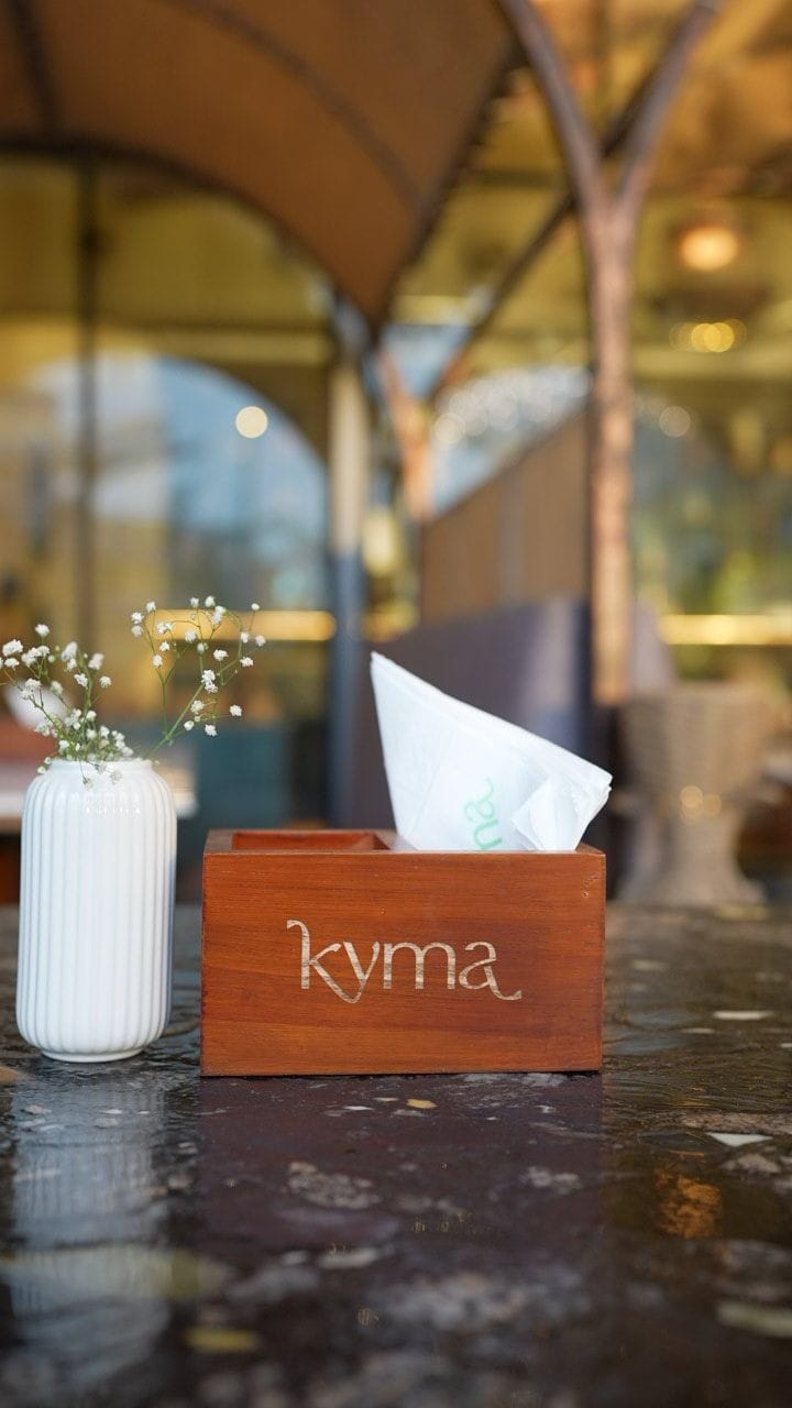 Menu of Kyma, Hitech City, Hyderabad