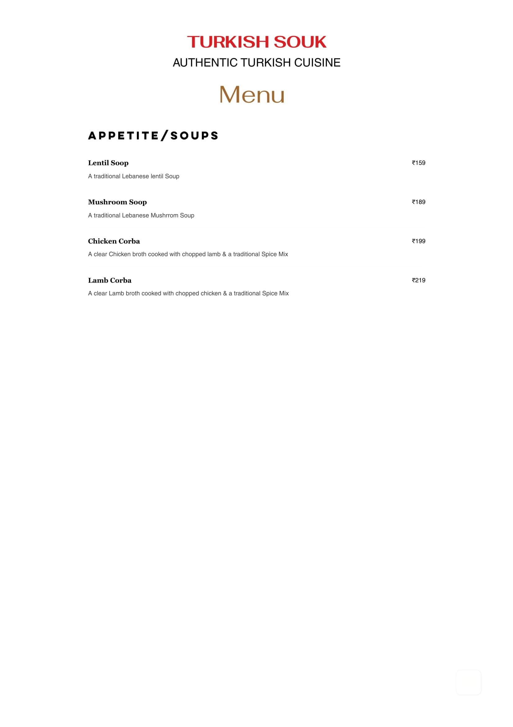 Menu of TuGo - Turpu Godavari, Jubilee Hills, Hyderabad