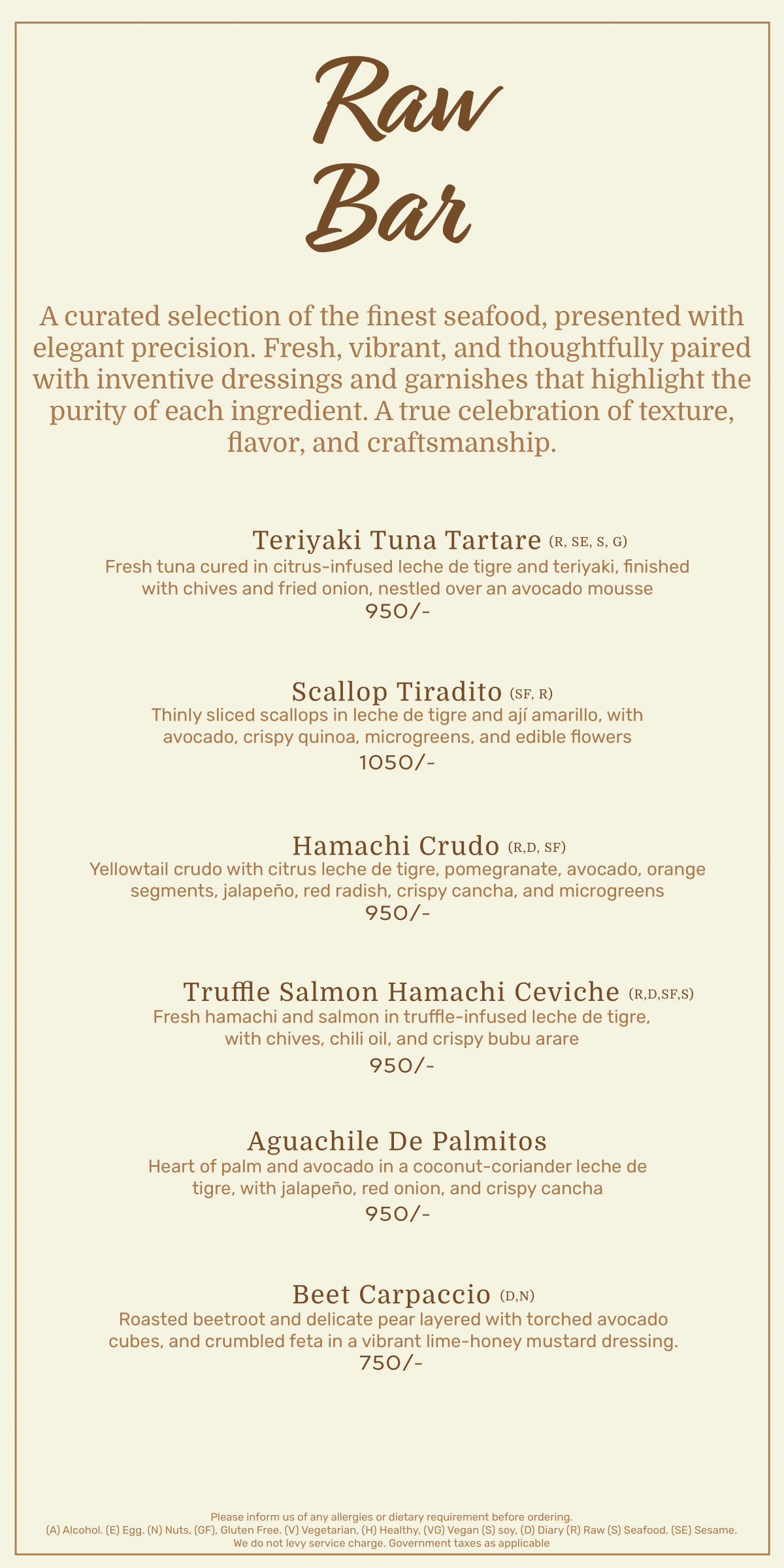 Menu of Mercii, Santacruz West, Western Suburbs