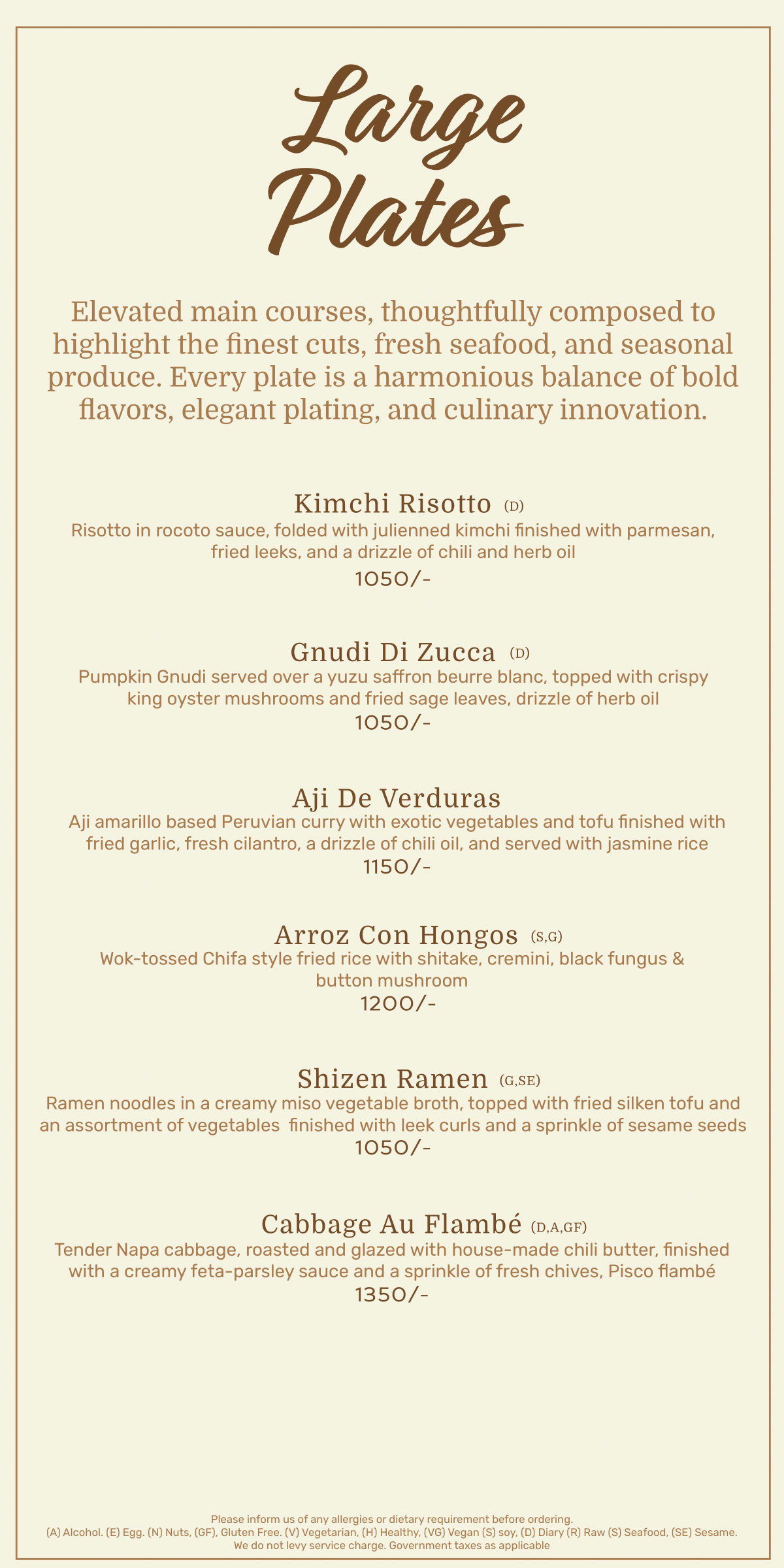 Menu of Mercii, Santacruz West, Western Suburbs