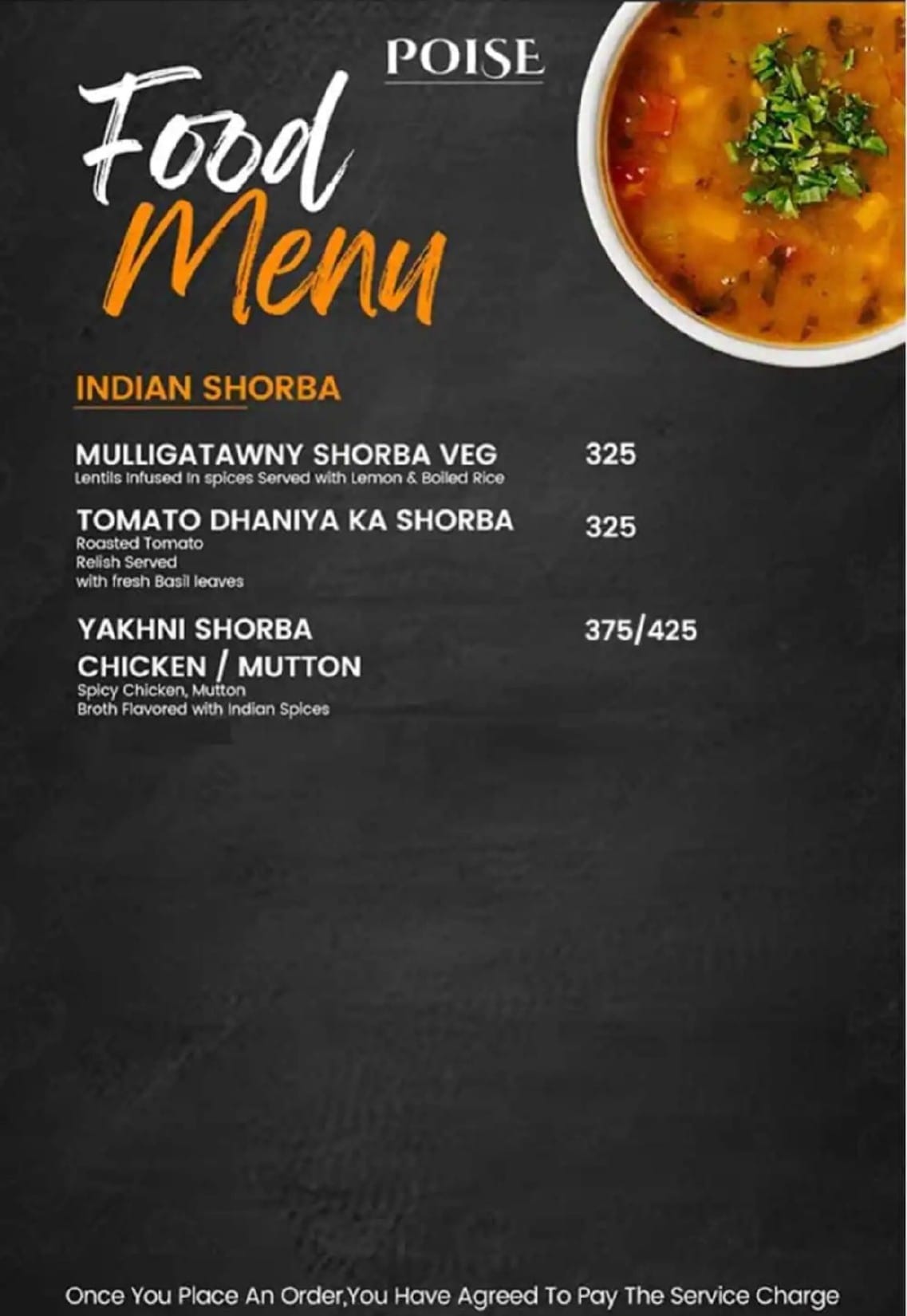 Menu of Poise, Hinjawadi, Pune